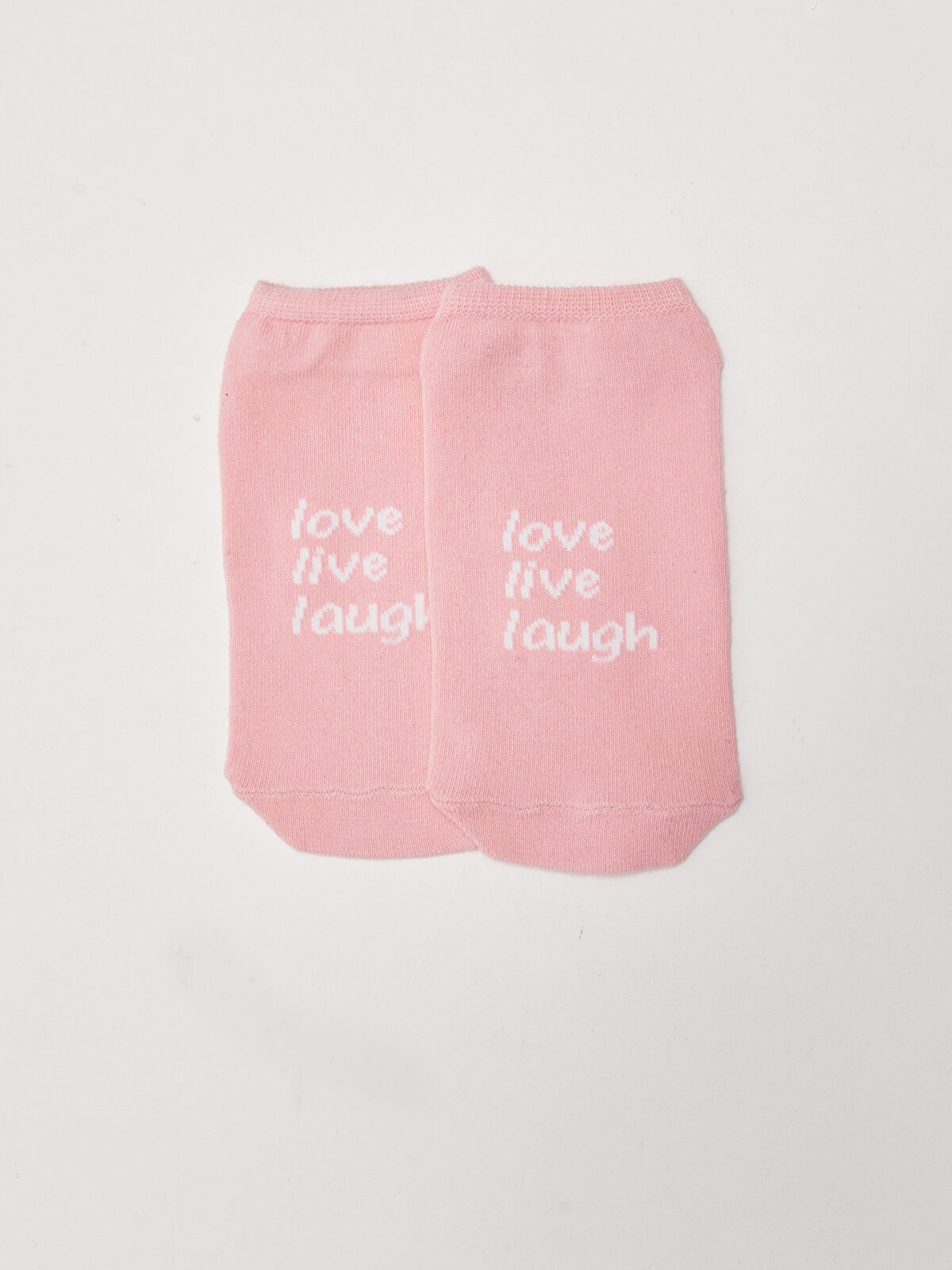 Slogan Baskılı Kadın Patik Çorap