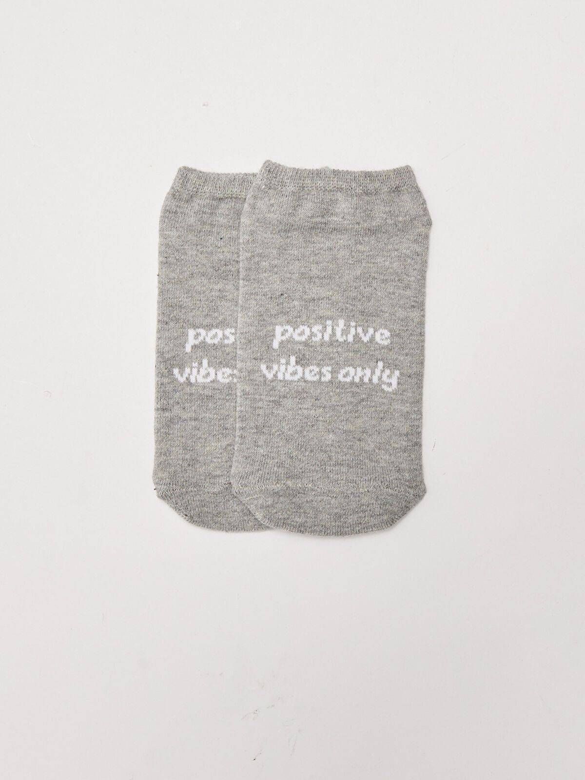 Slogan Baskılı Kadın Patik Çorap