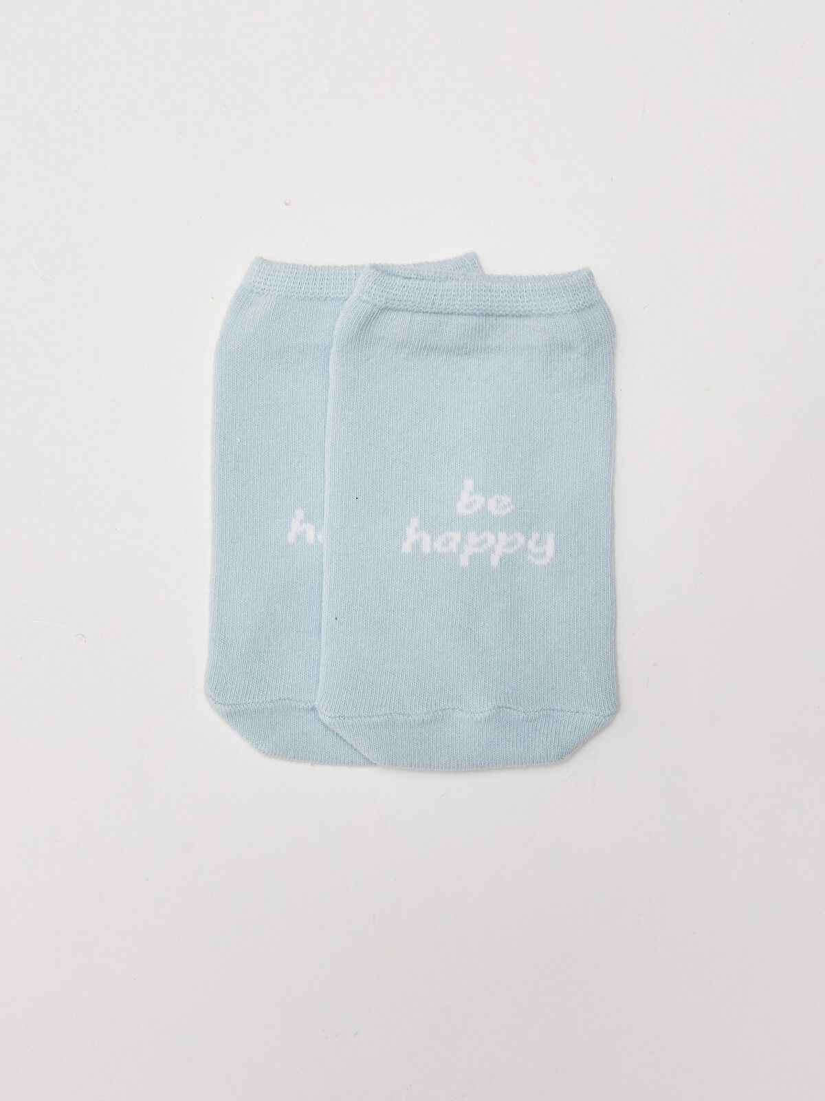 Slogan Baskılı Kadın Patik Çorap