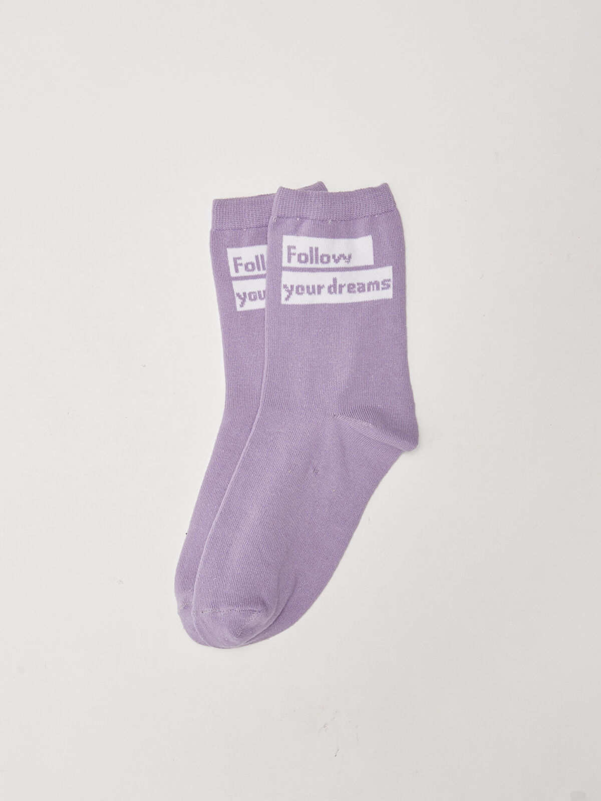 Yazı Baskılı Kadın Soket Çorap