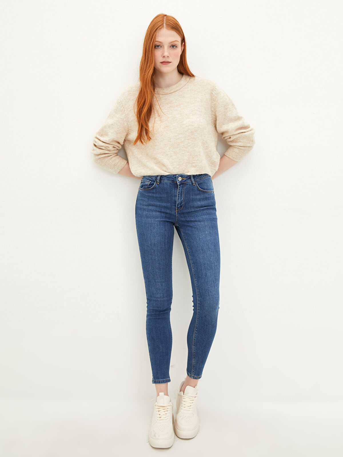 Normal Bel Dar Fit Cep Detaylı Kadın Rodeo Jean Pantolon