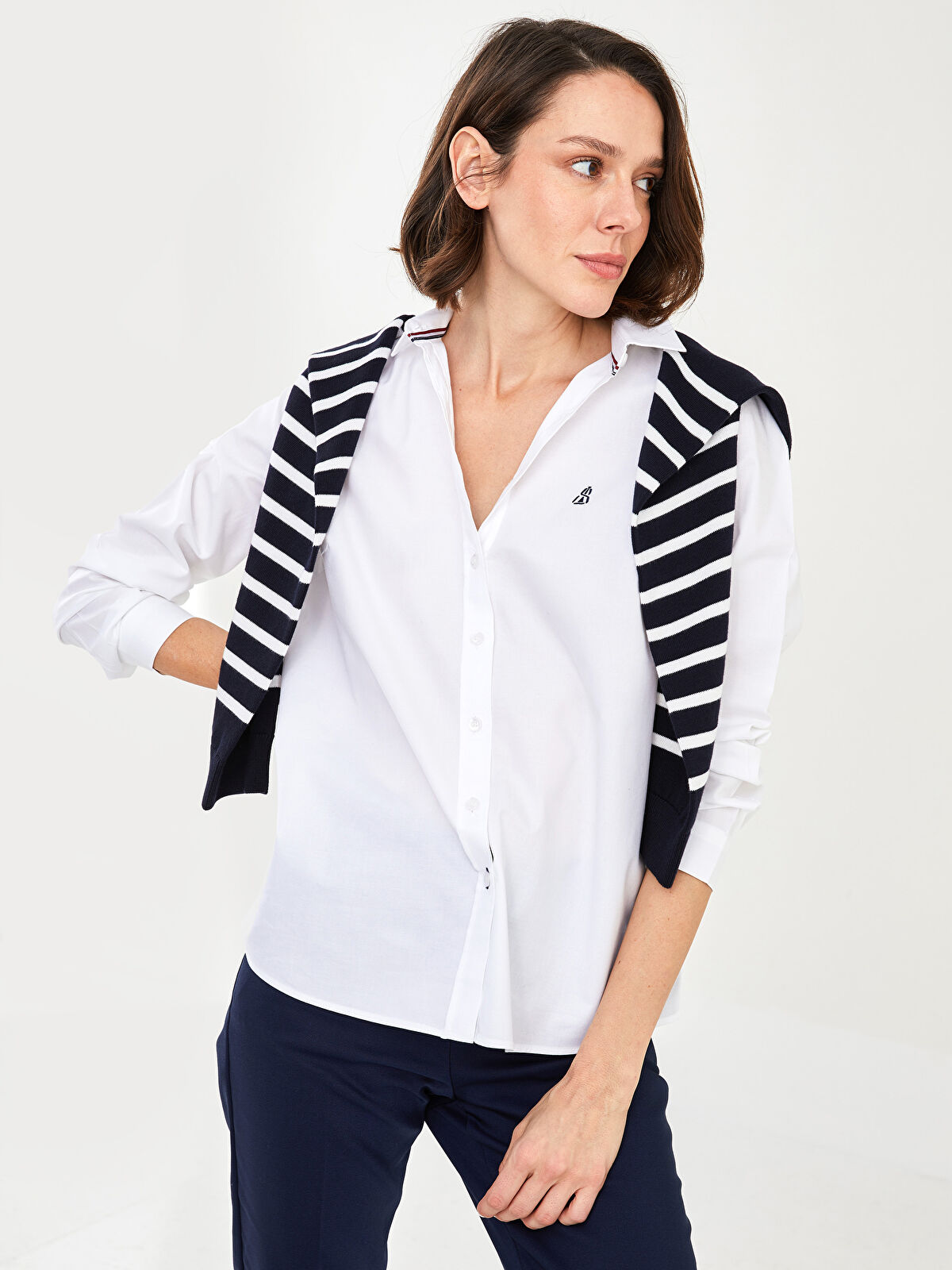 SOUTHBLUE Önden Düğme Kapamalı Baskılı Uzun Kollu Kadın Gömlek