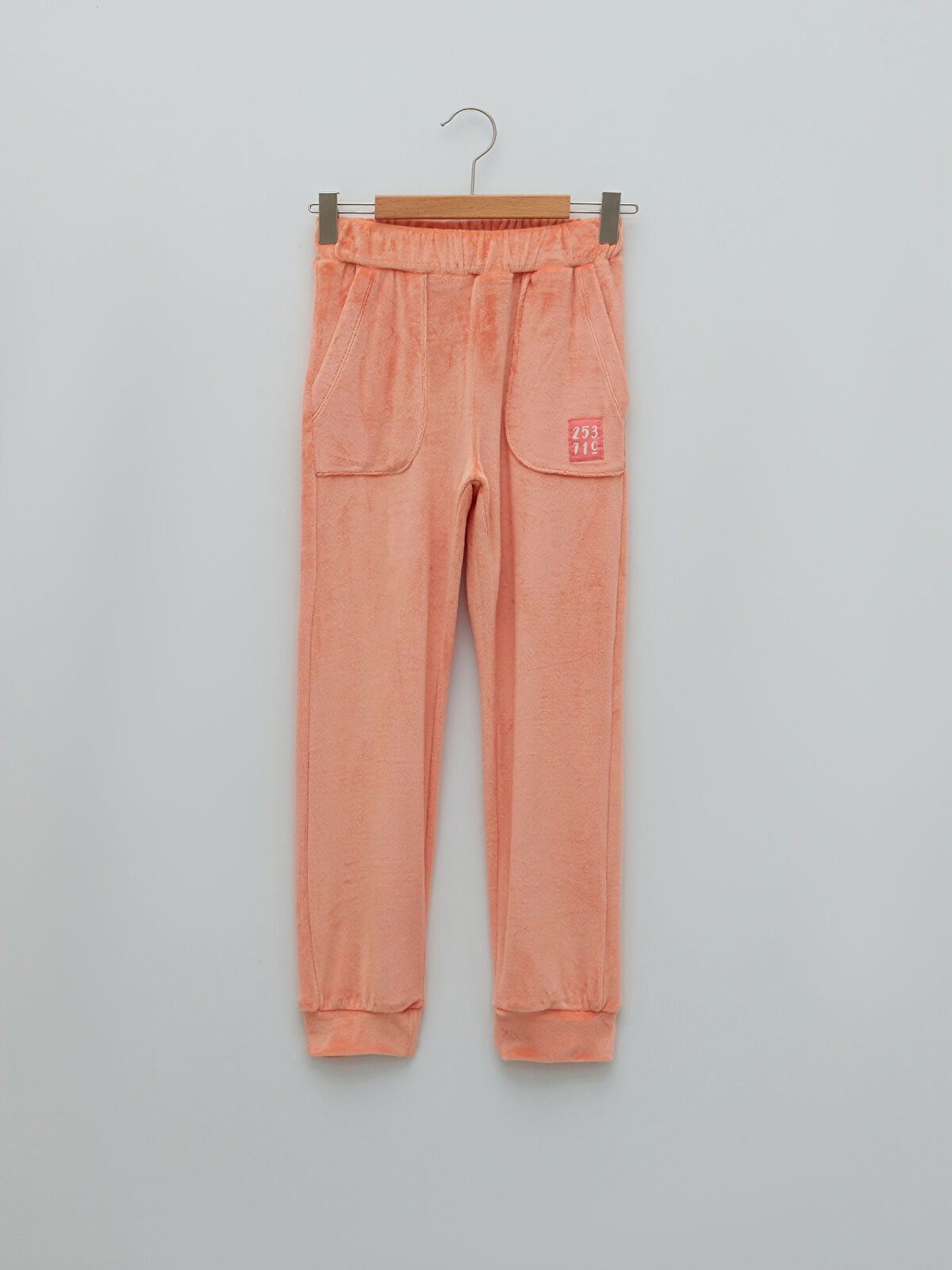 Beli Lastikli Basic Kadife Kız Çocuk Jogger Eşofman Altı