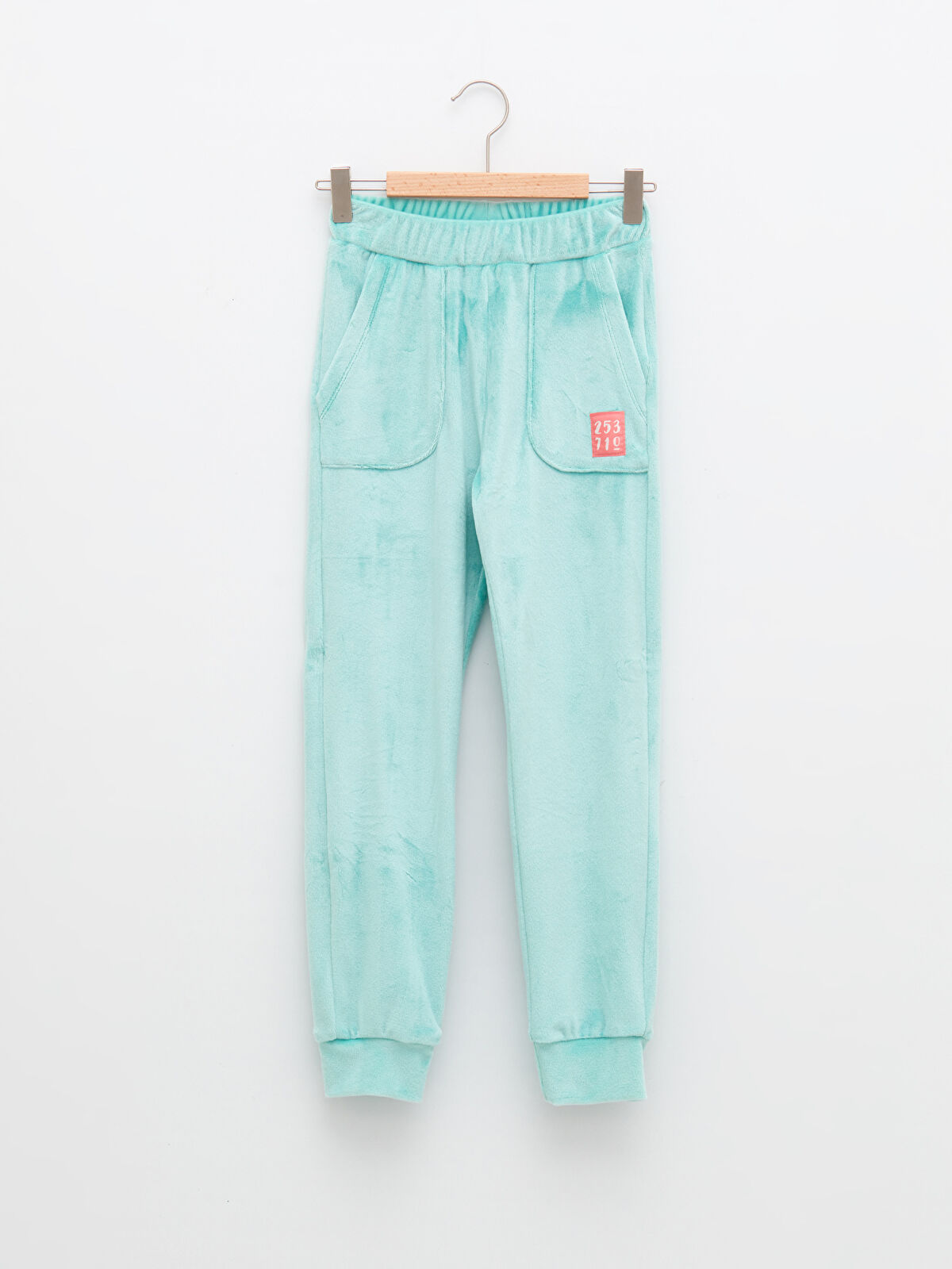 Beli Lastikli Basic Kadife Kız Çocuk Jogger Eşofman Altı
