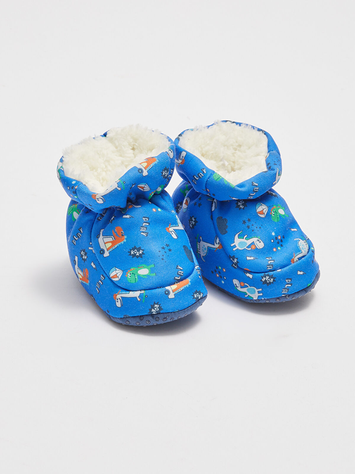 Baskılı Pelüş Astarlı Erkek Bebek Yürüme Öncesi Ev Botu Baskılı Pelüş Astarlı Erkek Bebek Yürüme Öncesi Ev Botu