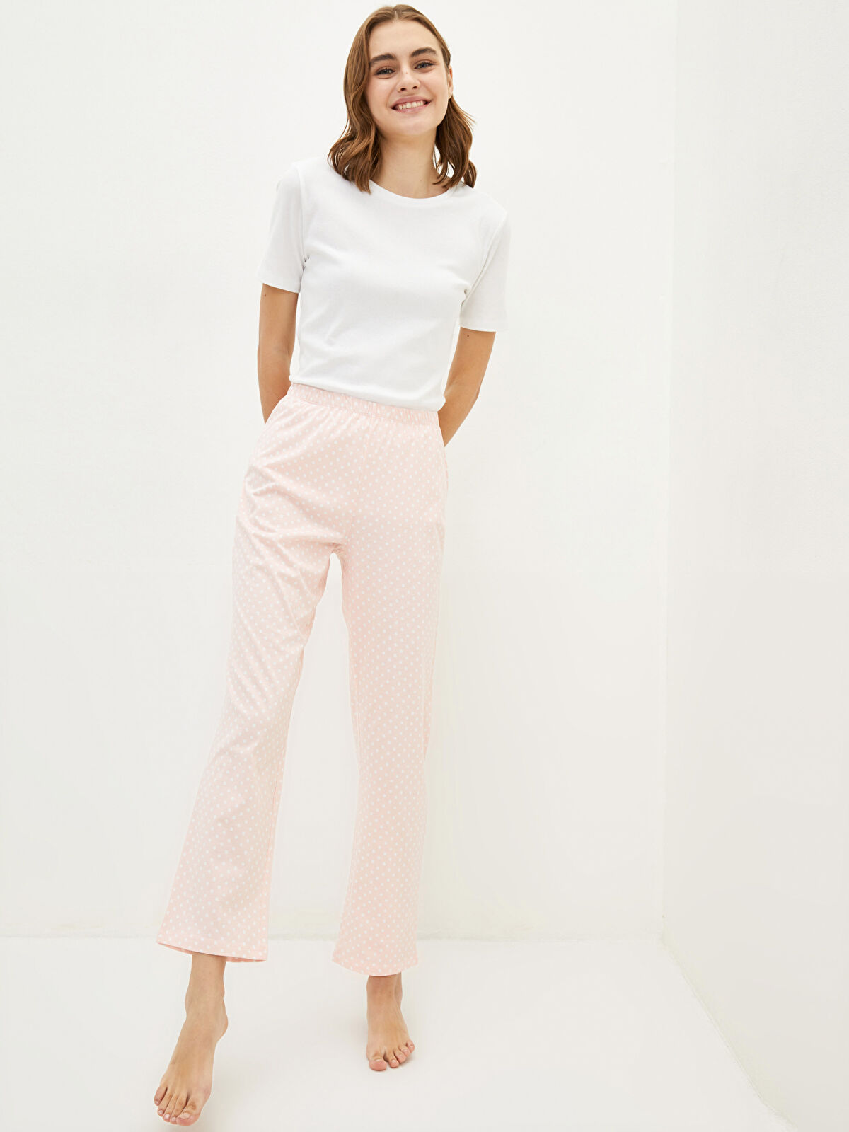 LCW DREAM Beli Lastikli Puantiyeli Kadın Pijama Alt
