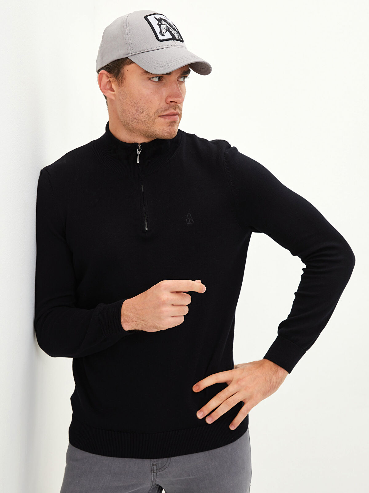 At Figürlü Nakışlı Erkek Kep Şapka