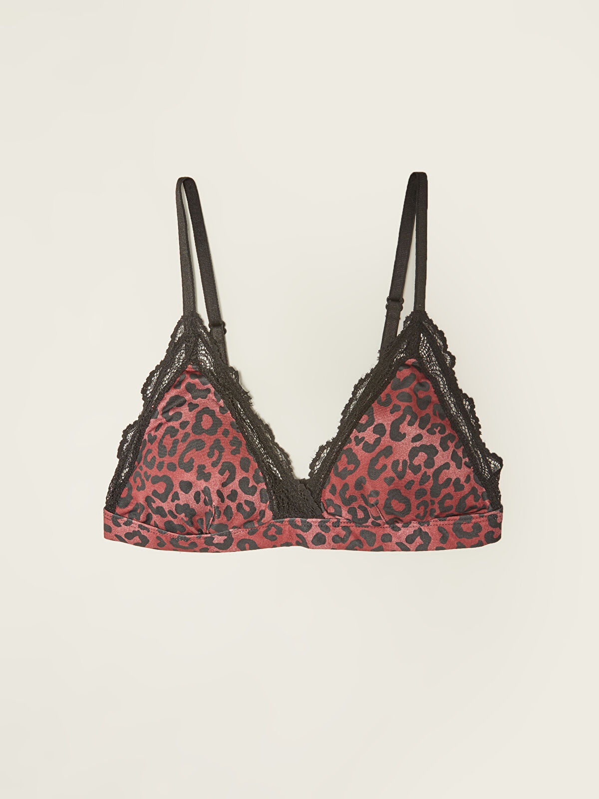 LCW DREAM Leopar Desenli Dantelli Ayarlanabilir Askılı Sütyen