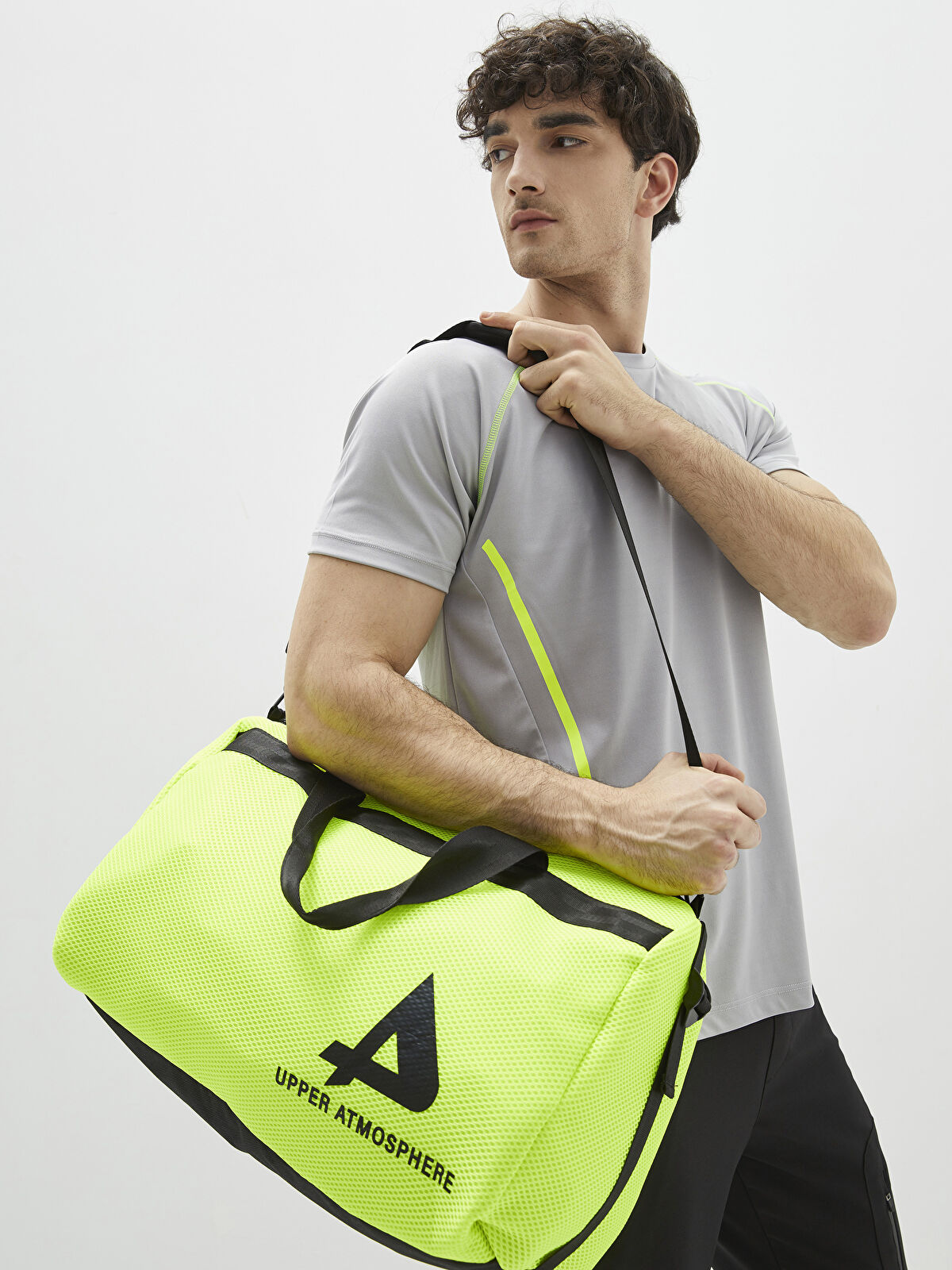 Yazı Baskılı Erkek Spor Çantası