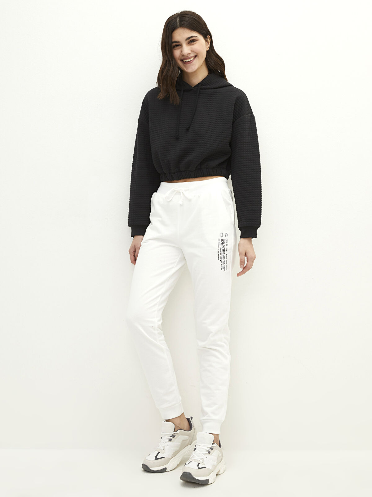 LCW CASUAL Beli Lastikli Yazı Baskılı Cep Detaylı Kadın Jogger Eşofman Altı