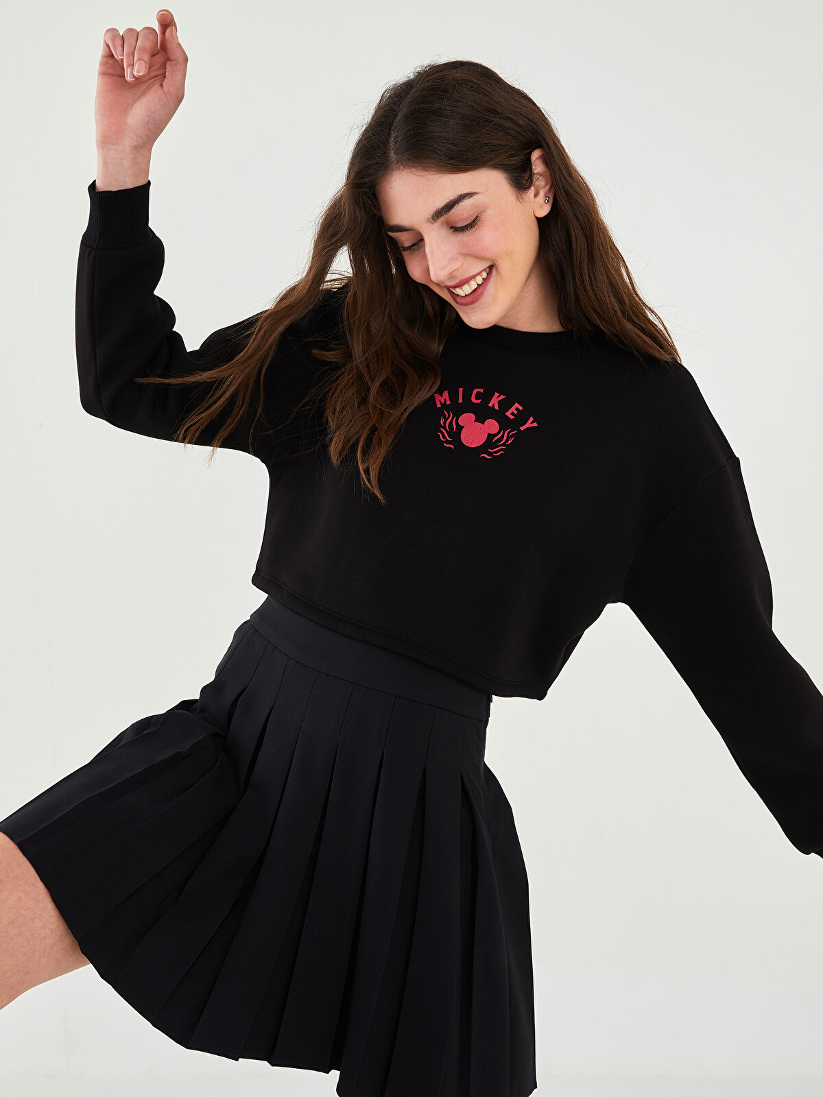 XSIDE Standart Fit Düz Kadın Pileli Etek