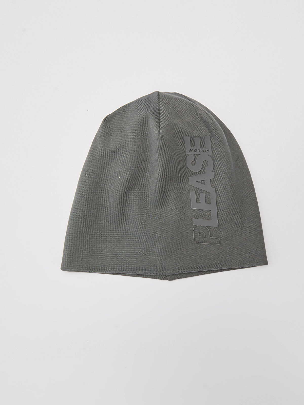 Yazı Baskılı Triko Erkek Bere