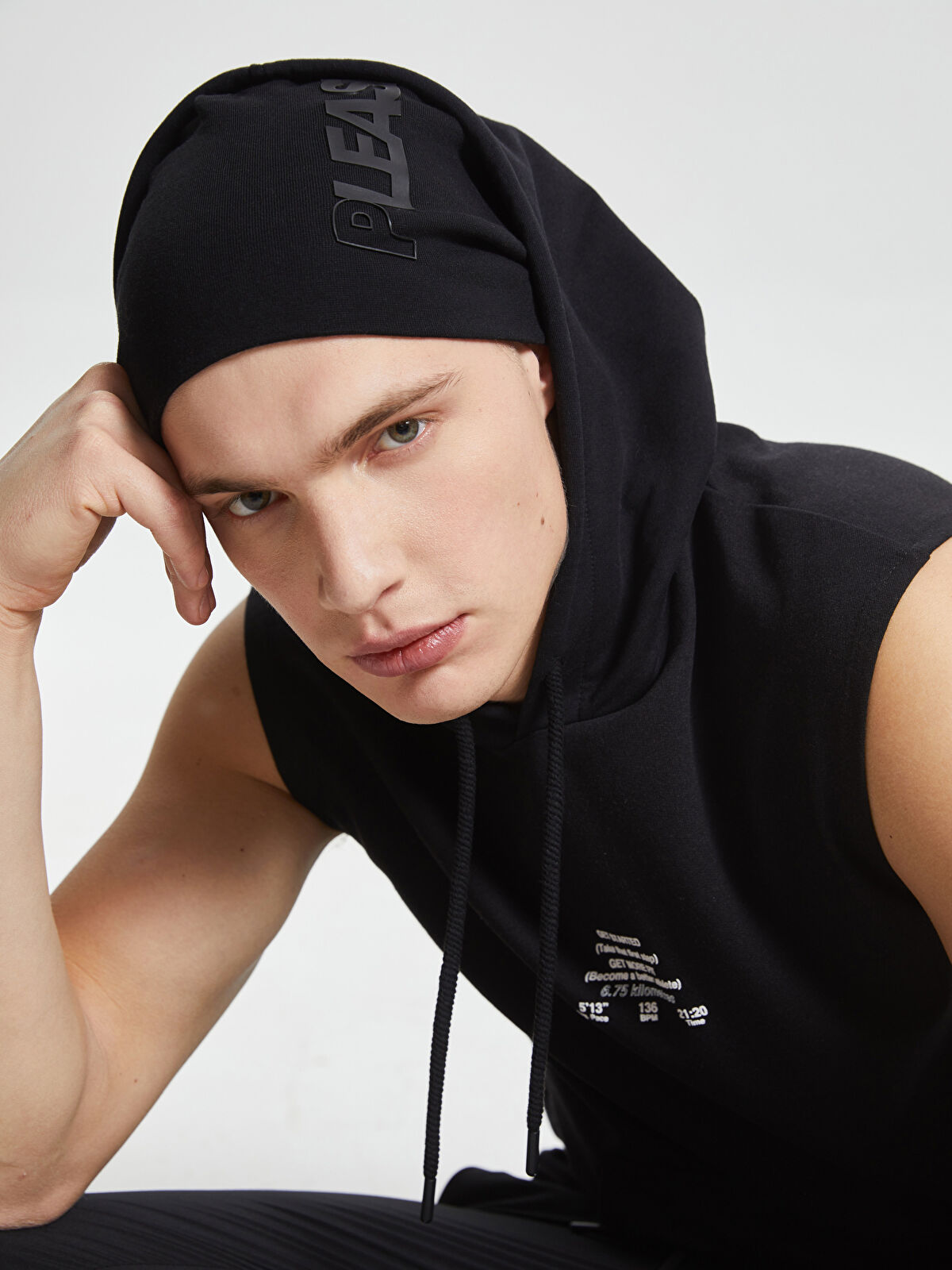 Yazı Baskılı Triko Erkek Bere