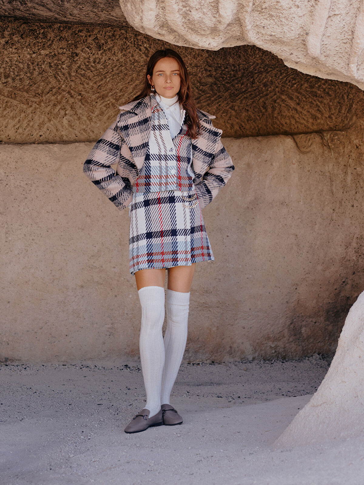 GAMZE SARAÇOĞLU X LCW VISION KADIN ETEK - EKOSE ZİNCİR DETAYLI A KESİM