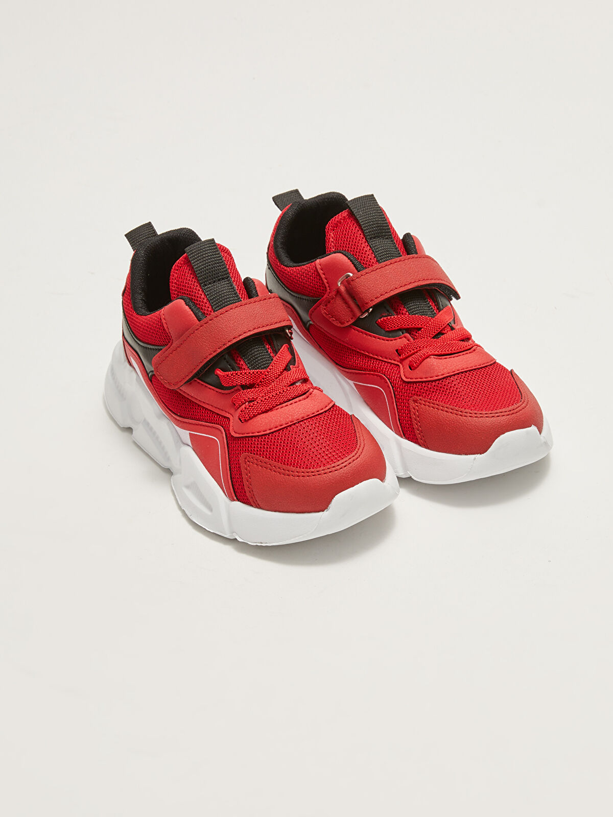 File Detaylı Bağcık ve Cırt Cırtlı Erkek Çocuk Spor Ayakkabı