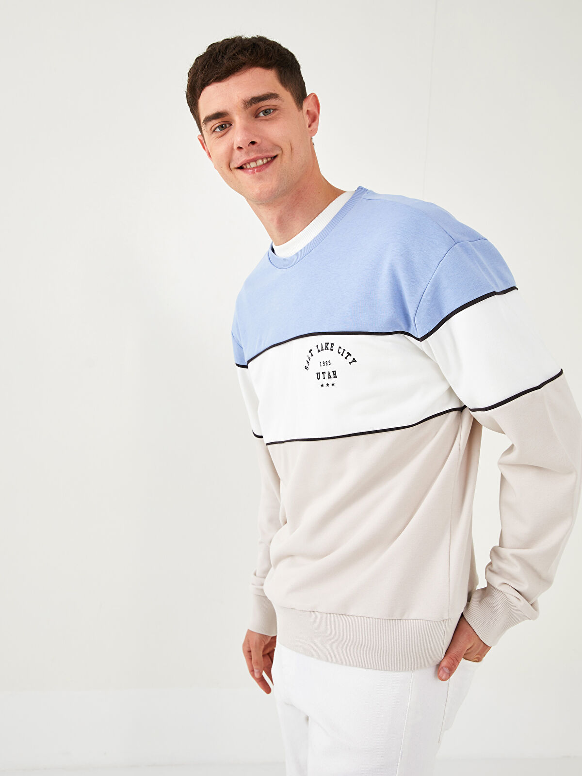 XSIDE Oversize Bisiklet Yaka Uzun Kollu Baskılı Erkek Sweatshirt XSIDE Oversize Bisiklet Yaka Uzun Kollu Baskılı Erkek Sweatshirt