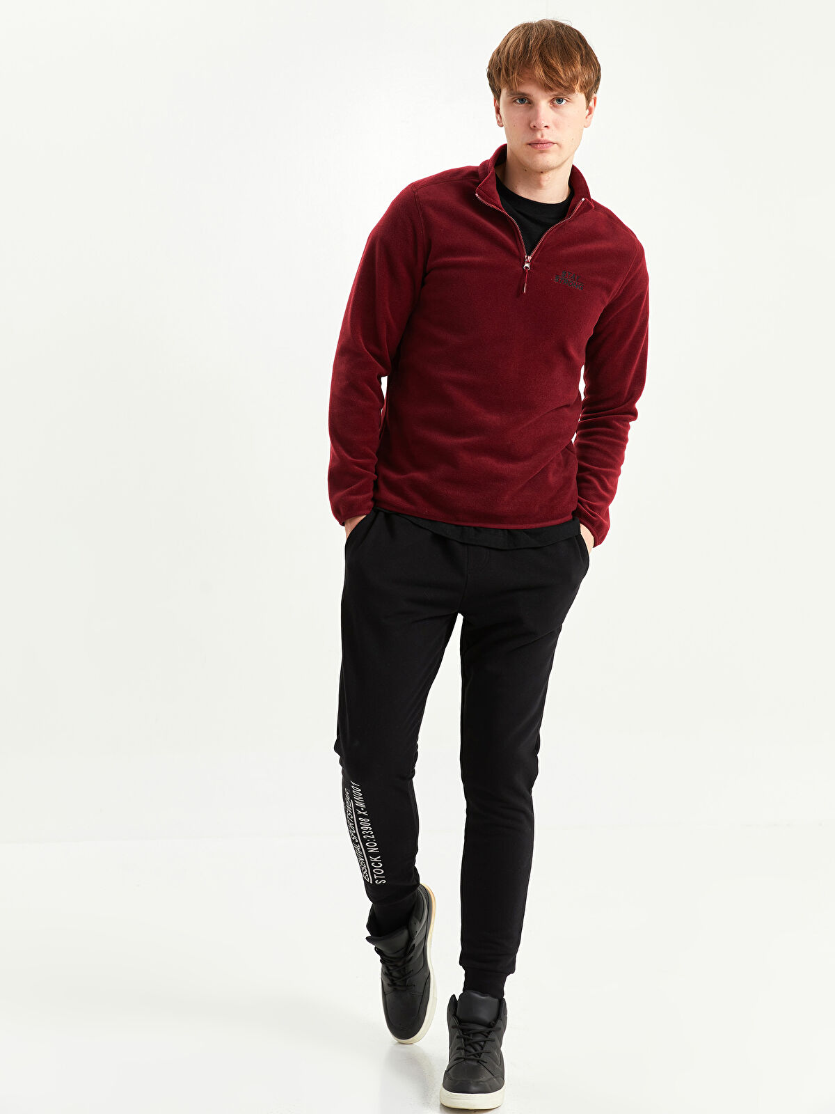 XSIDE Dik Yaka Uzun Kollu Polar Erkek Sweatshirt