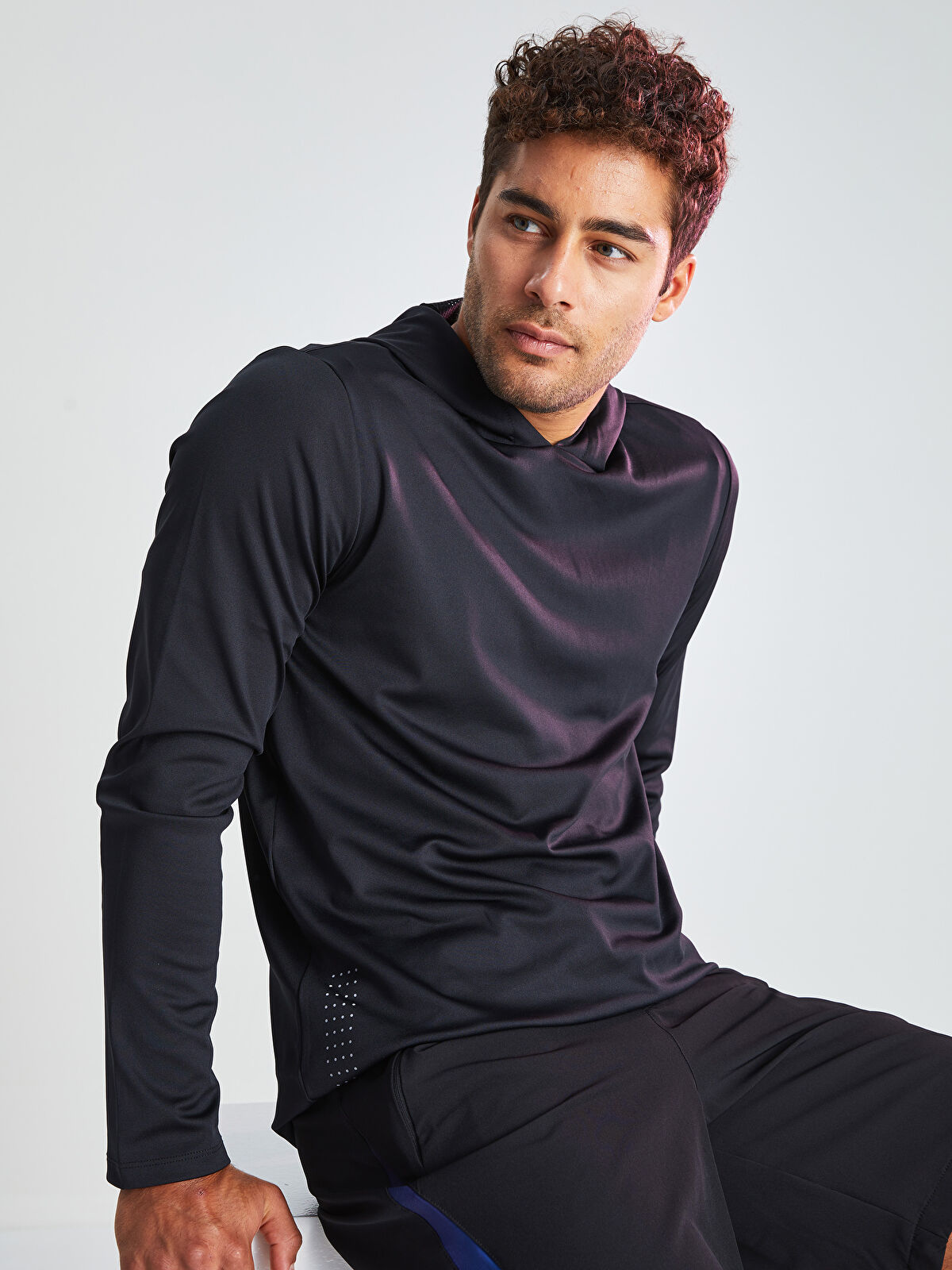 LCW SPORTS Kapüşonlu Uzun Kollu Erkek Spor Tişört