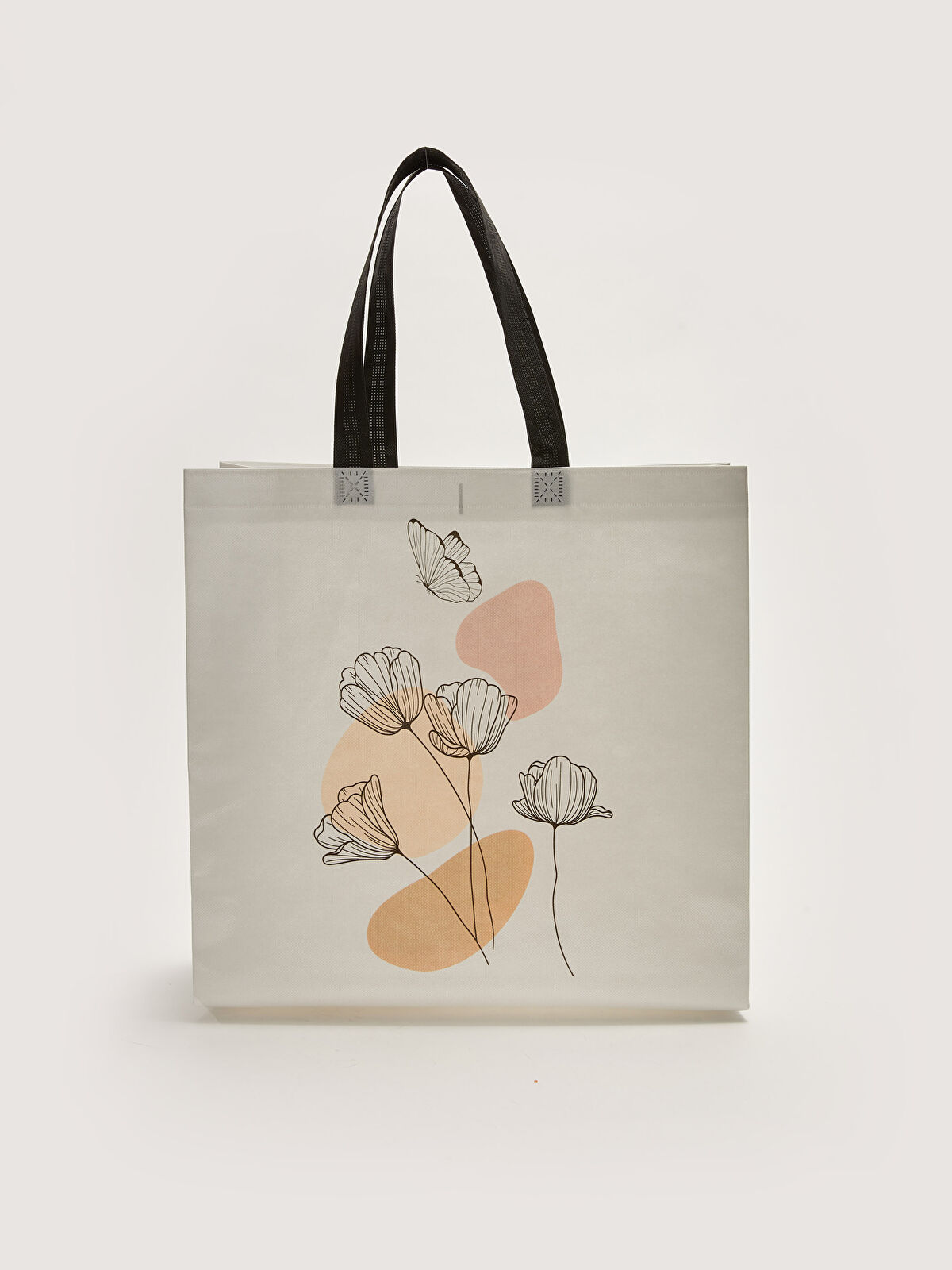 Çiçek Baskılı Kadın Alışveriş Çantası