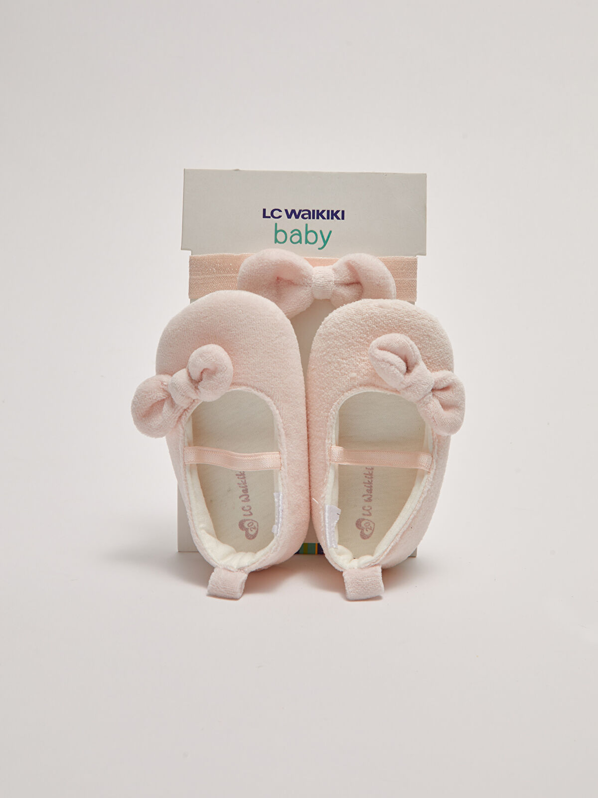 Fİyonklu Kız Bebek Yürüme Öncesi Ayakkabı Ve Saç Bandı 2'li