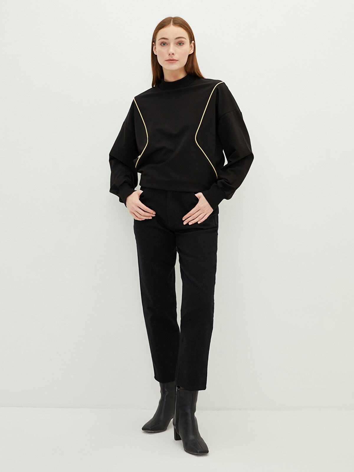 MODEST Rahat Kalıp Düz Cep Detaylı Gabardin Kumaş Kadın Pantolon