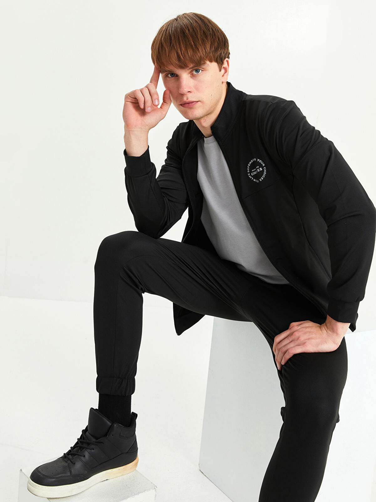 XSIDE Standart Kalıp Dik Yaka Erkek Spor Hırka