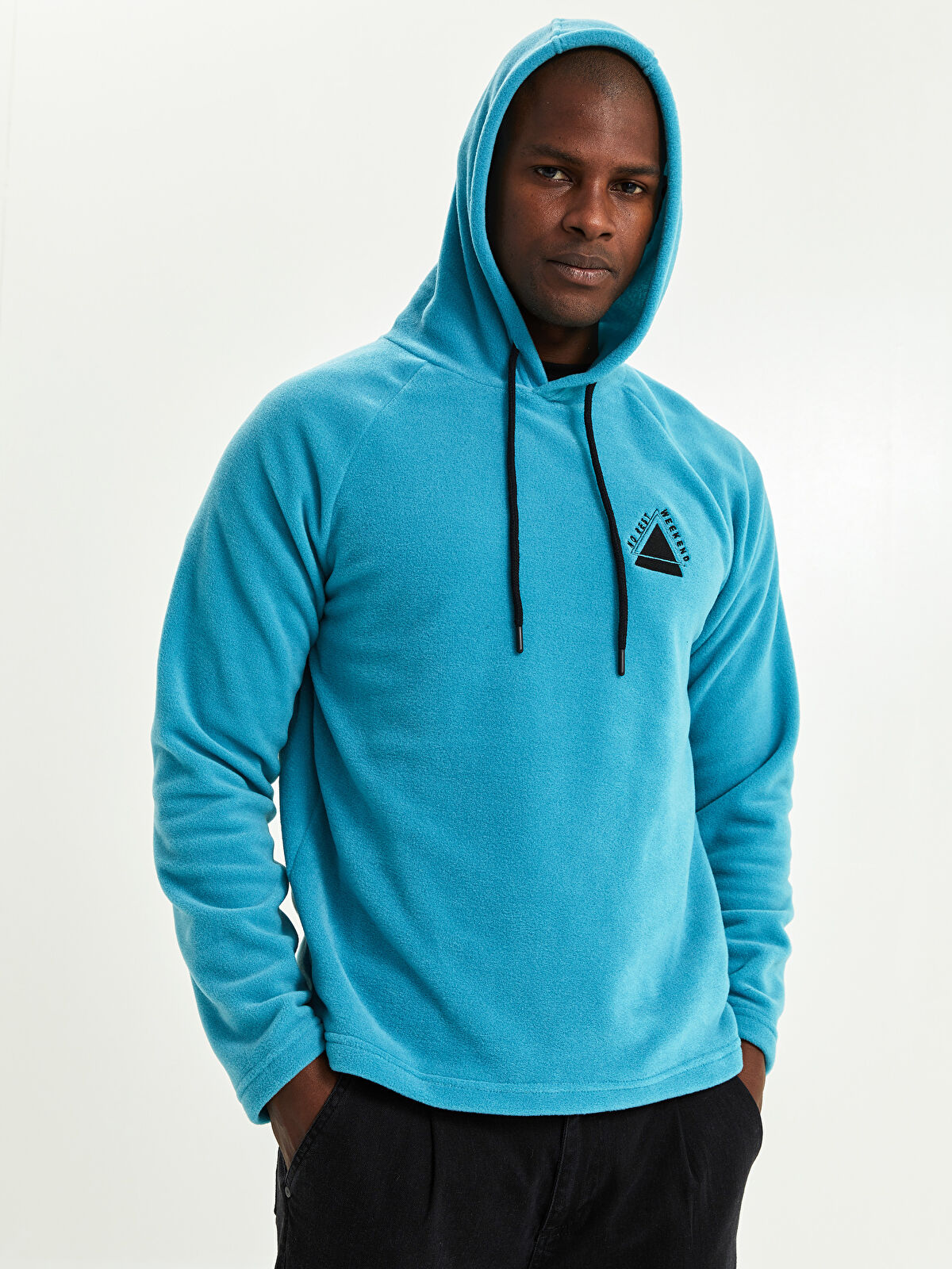 XSIDE Kapüşonlu Uzun Kollu Baskılı Polar Erkek Sweatshirt