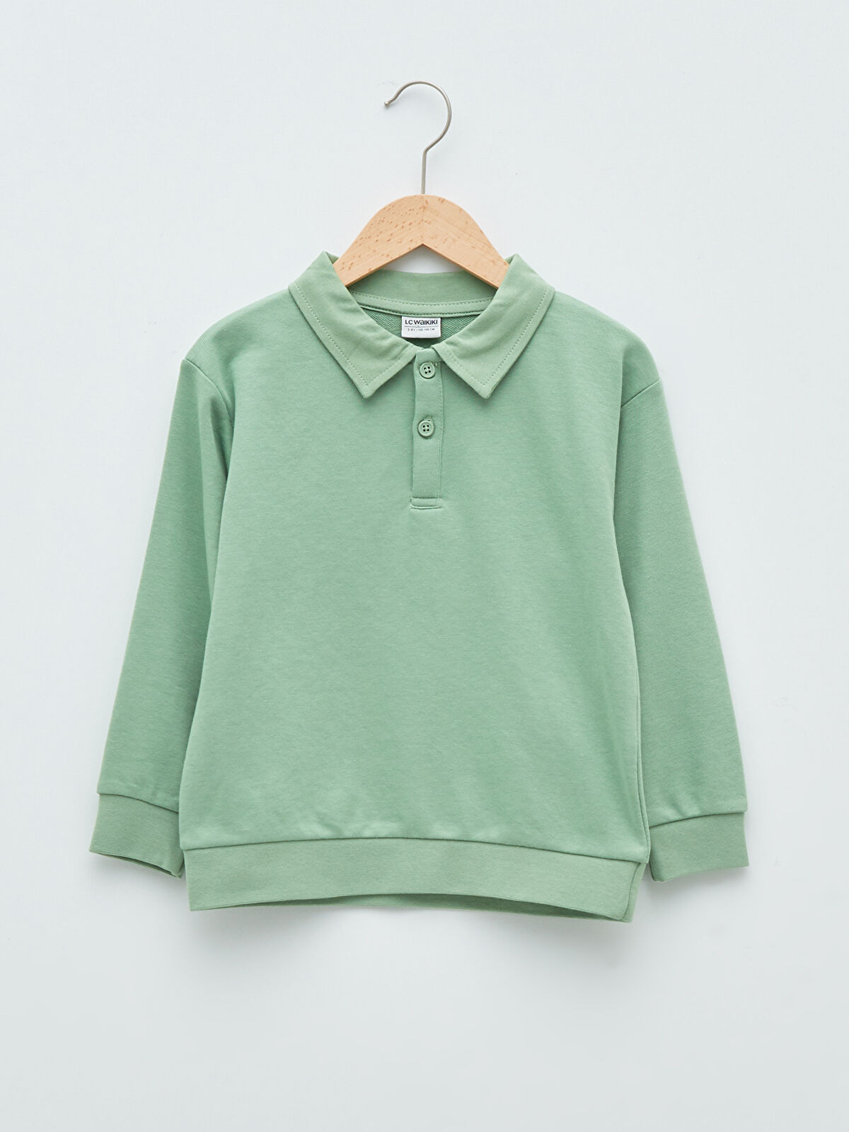 Polo Yaka Basic Uzun Kollu Erkek Çocuk Sweatshirt