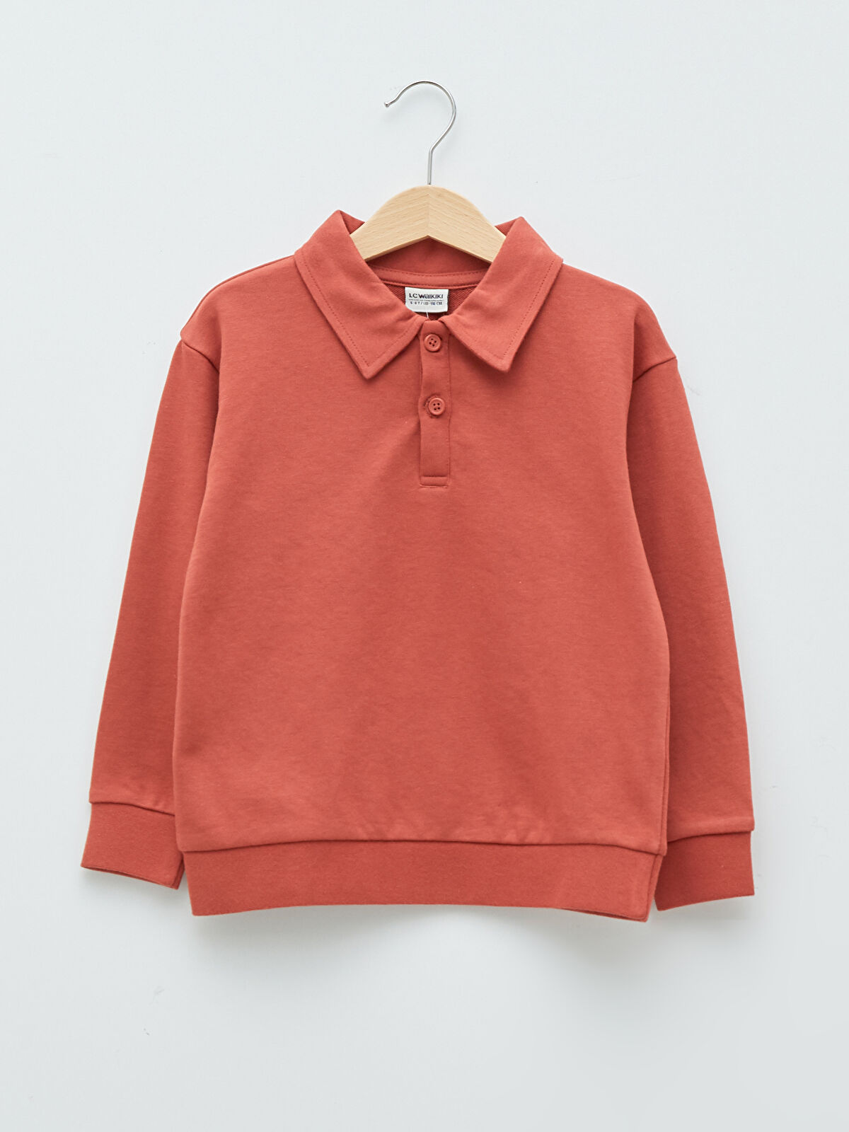 Polo Yaka Basic Uzun Kollu Erkek Çocuk Sweatshirt