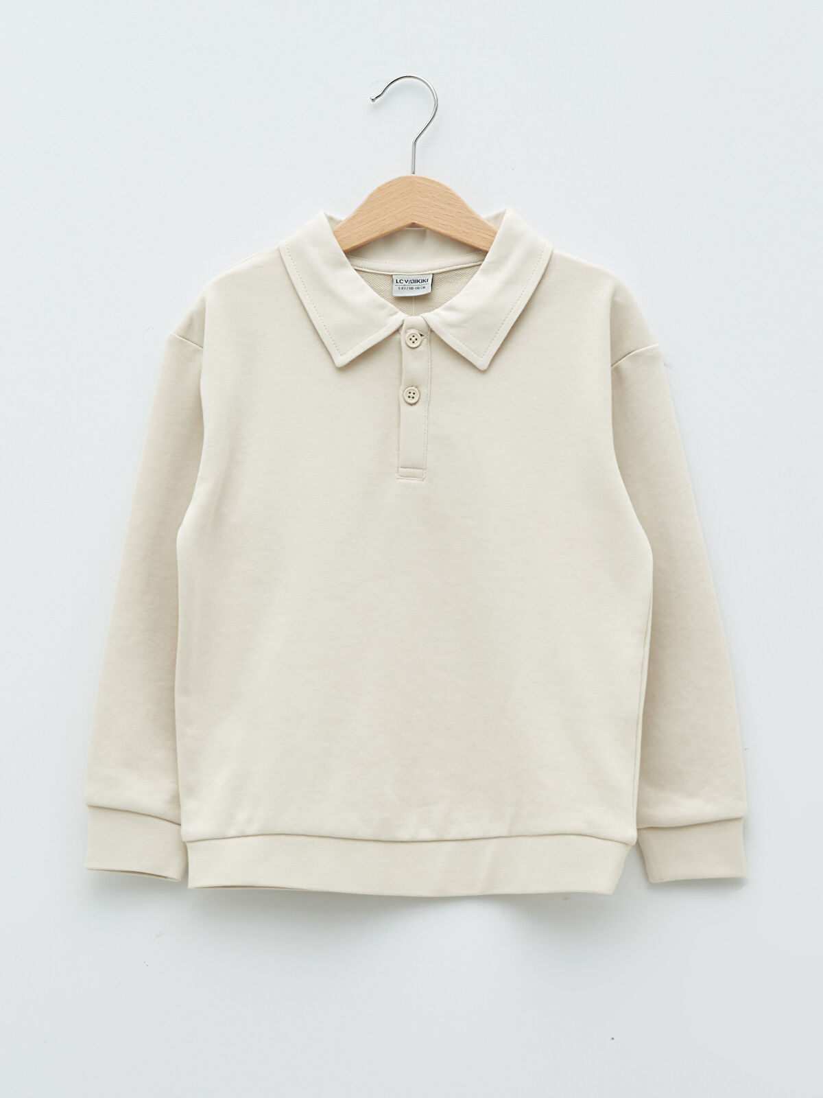 Polo Yaka Basic Uzun Kollu Erkek Çocuk Sweatshirt