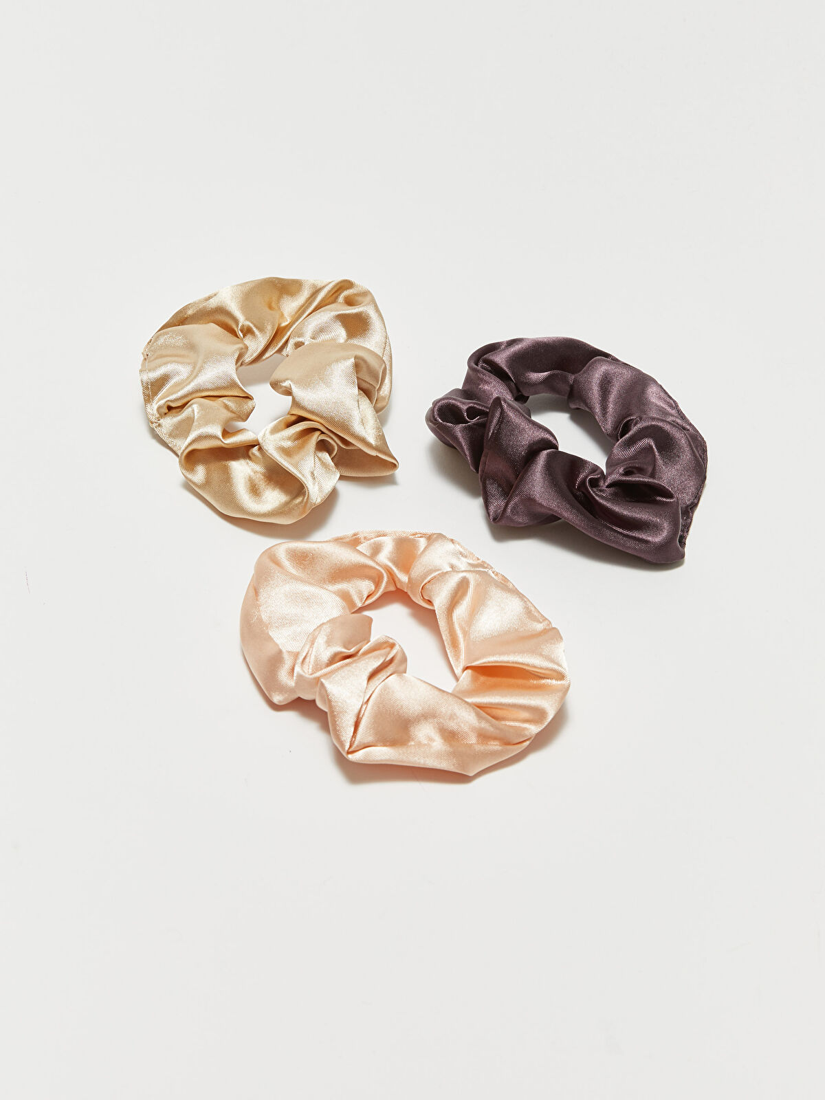 Lastikli Işıltılı Saten Kadın Saç Tokası 3'lü