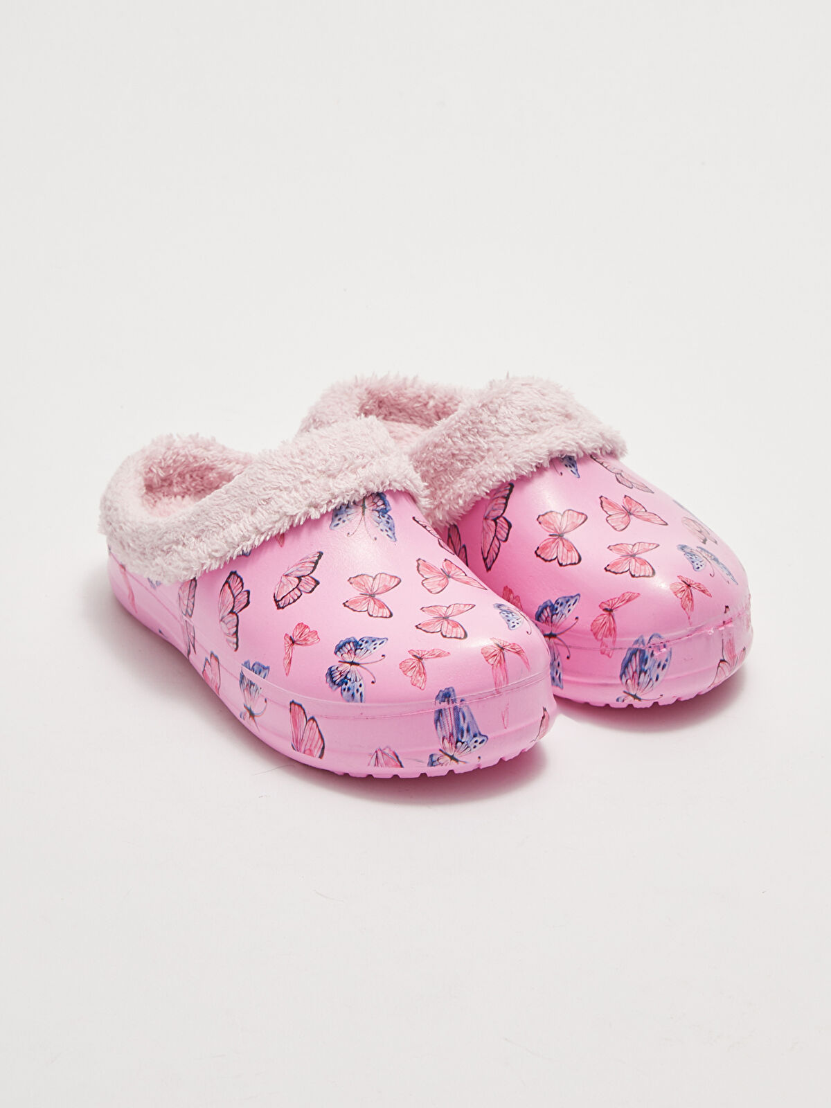 Kelebek Baskılı Önü Kapalı Kız Çocuk Ev Terliği