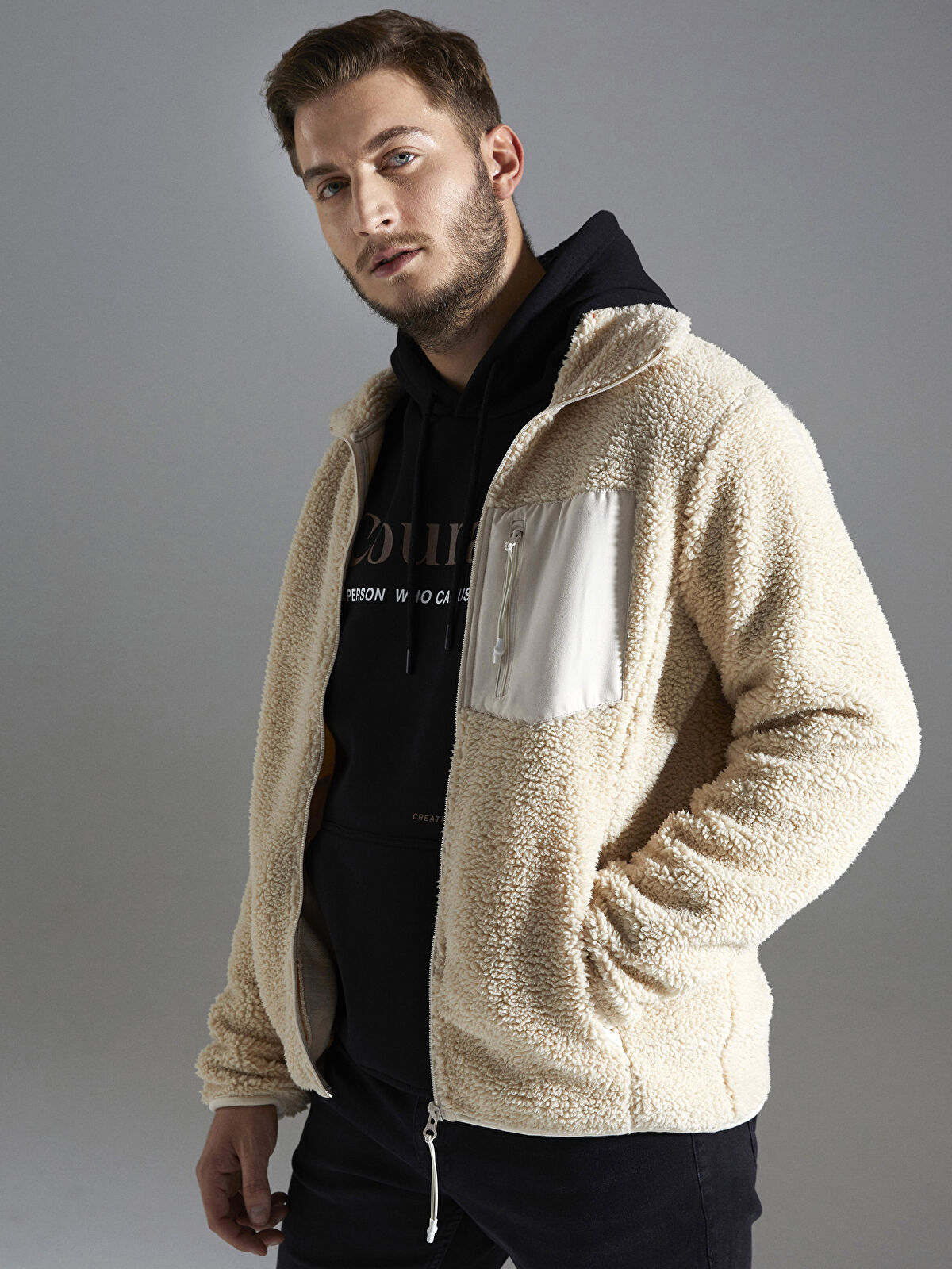 X-SIDE x Berkay Yuvakuran Erkek Mont - Dik Yaka Uzun Kollu Polar X-SIDE x Berkay Yuvakuran Erkek Mont - Dik Yaka Uzun Kollu Polar