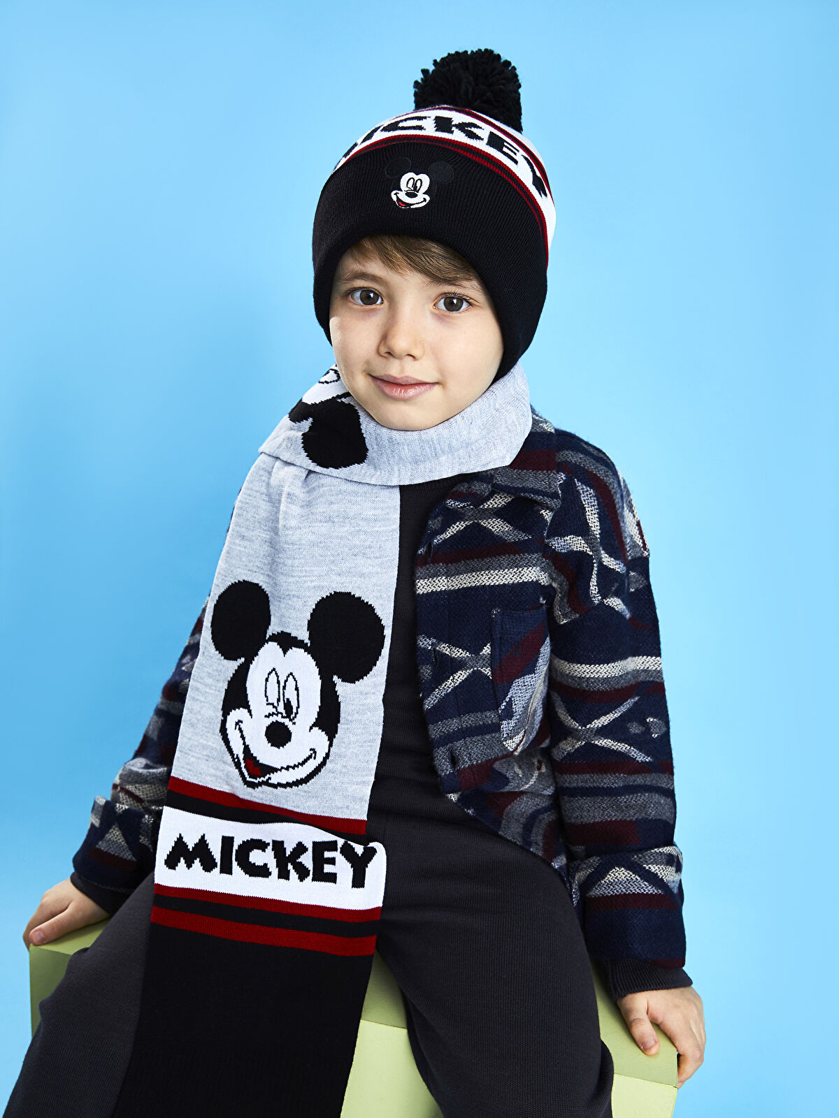 Mickey Mousse Lisanslı Erkek Çocuk Atkı ve Bere Mickey Mousse Lisanslı Erkek Çocuk Atkı ve Bere