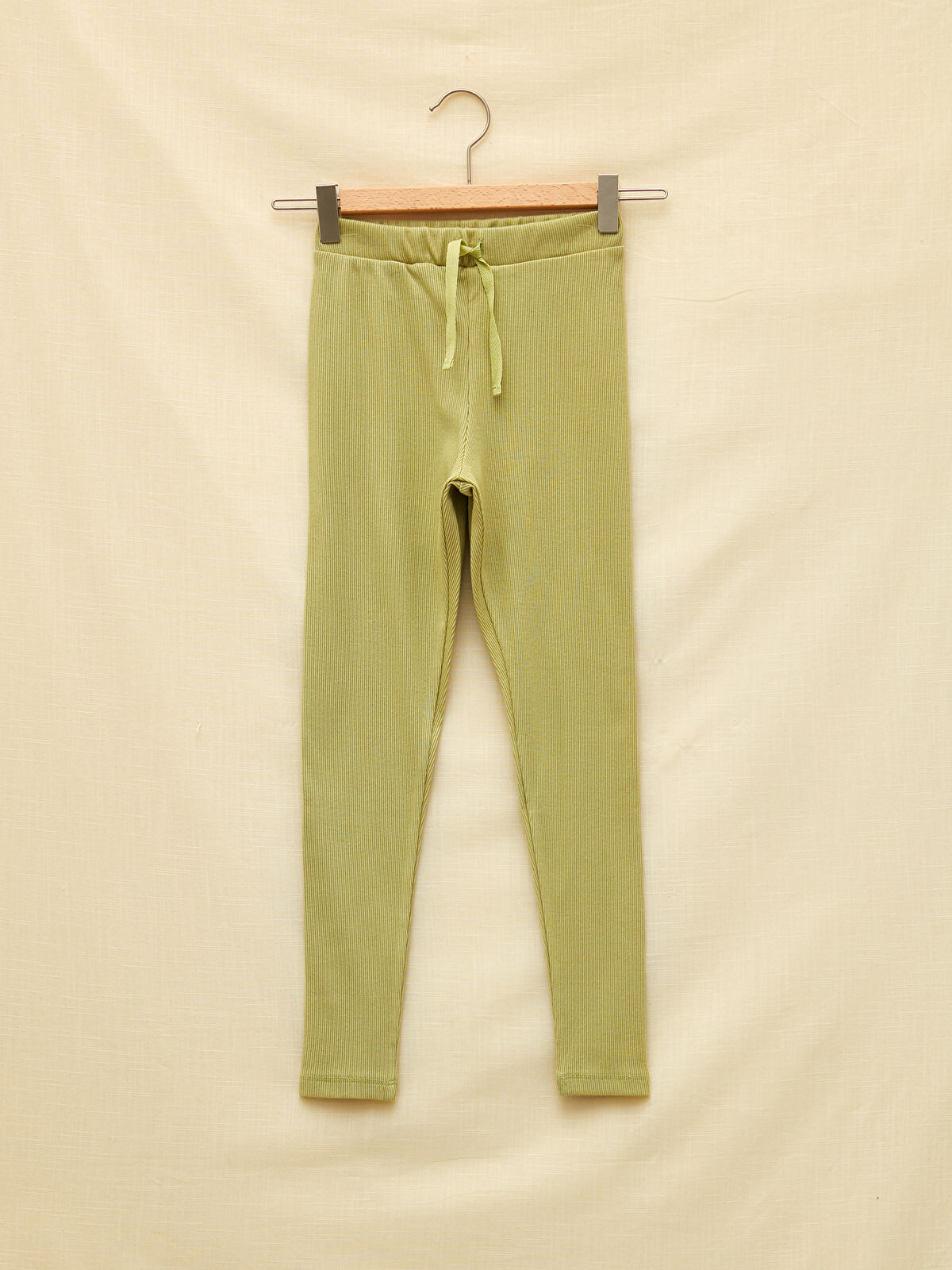 LCW GREEN Beli Lastikli Basic Organik Pamuklu Kız Çocuk Uzun Tayt