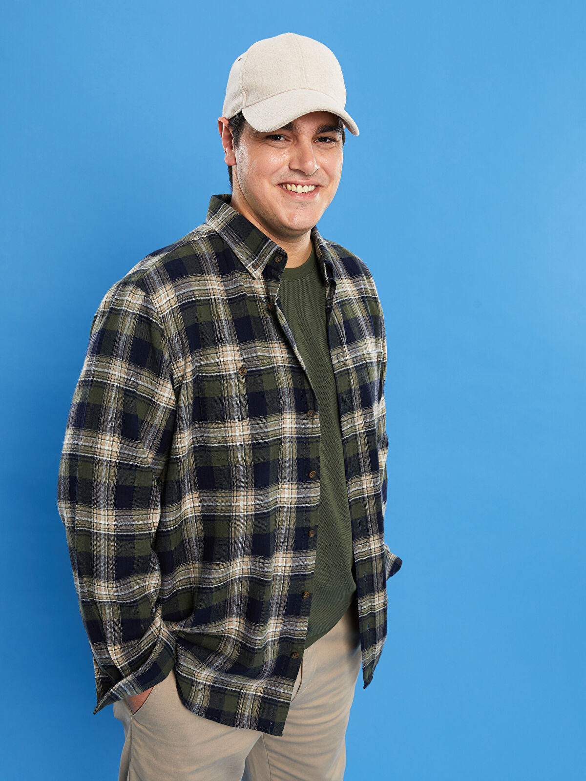 Büyük Beden Standart Fit Ekose Erkek Gömlek