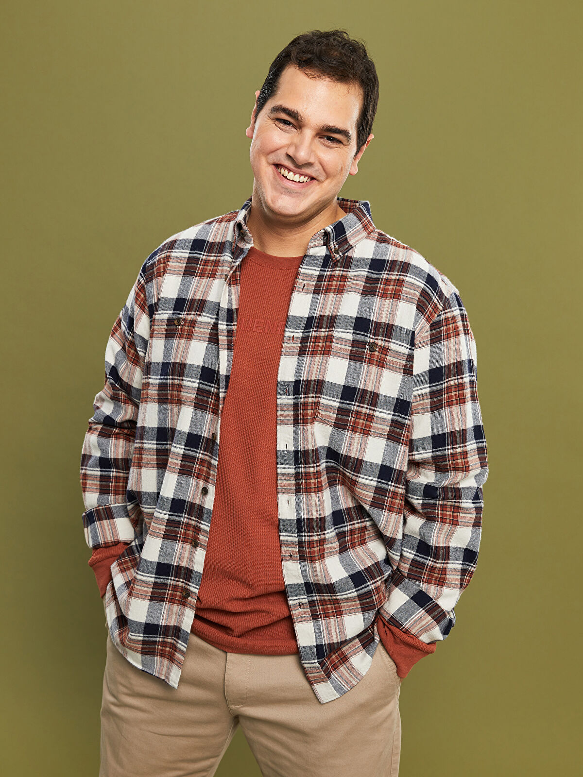 Büyük Beden Standart Fit Ekose Erkek Gömlek