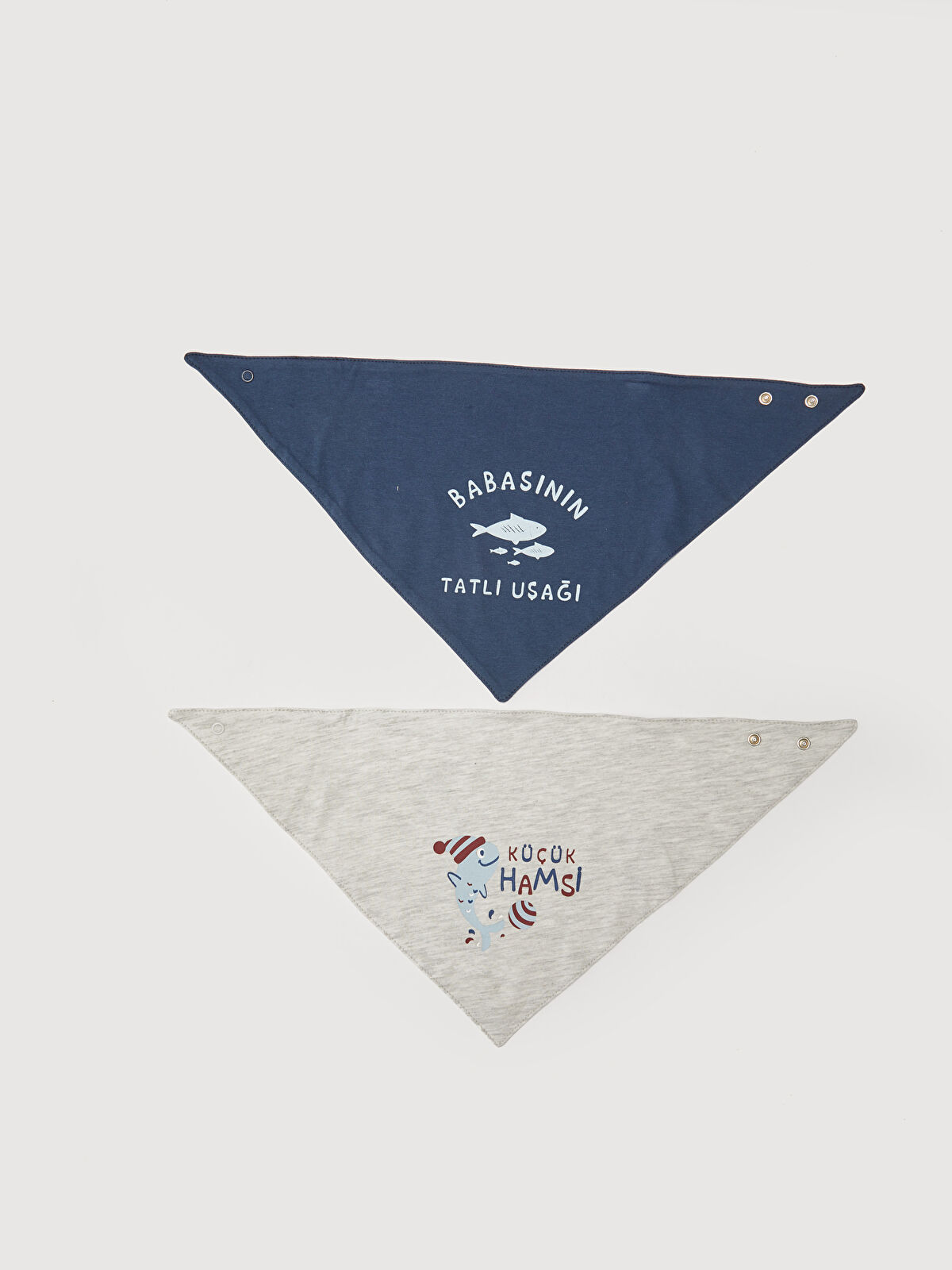 Yazı Baskılı Erkek Bebek Mama Önlüğü 2'li