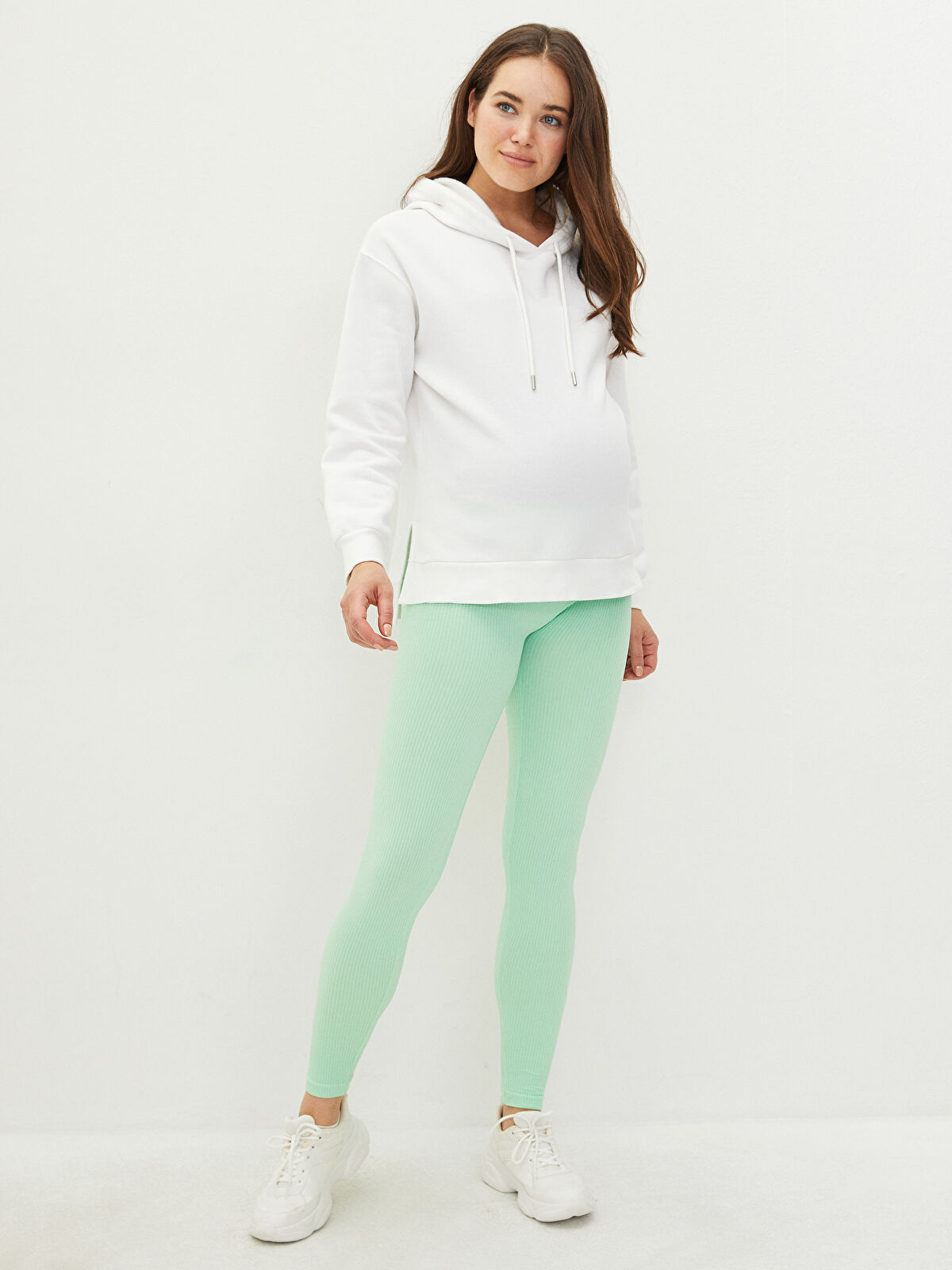 Beli Lastikli Düz Fitilli Hamile Tayt