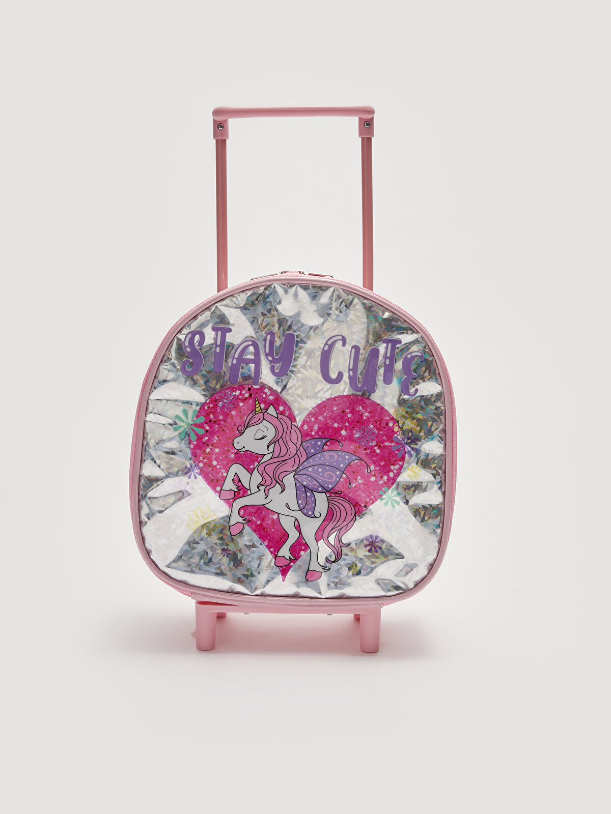 Kız Çocuk Parlak Görünümlü Hayvan Figürü Baskılı Valiz