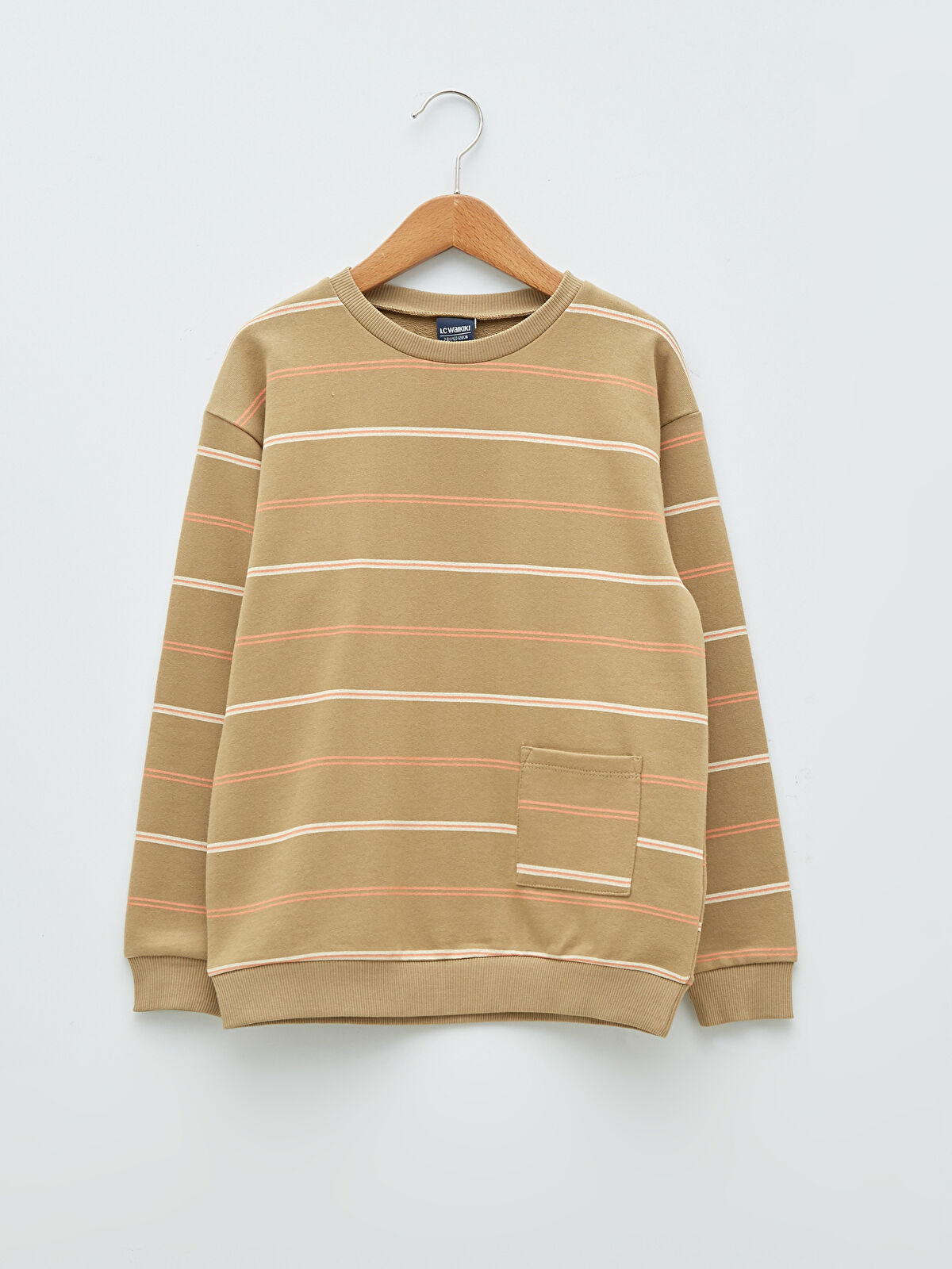 Bisiklet Yaka Çizgili Uzun Kollu Erkek Çocuk Sweatshirt