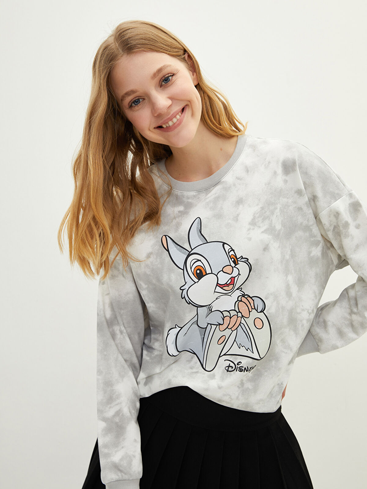 LCW CASUAL Bisiklet Yaka Thumper Baskılı Uzun Kollu Kadın Sweatshirt