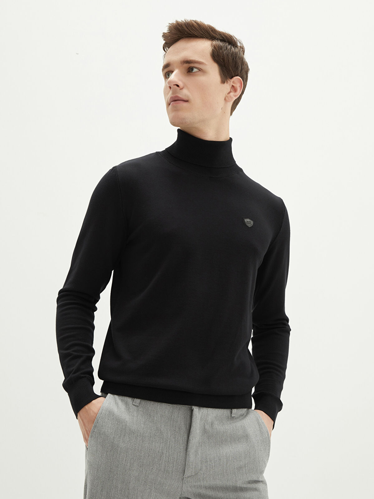 LCW BASIC Balıkçı Yaka Uzun Kollu İnce Erkek Triko Kazak