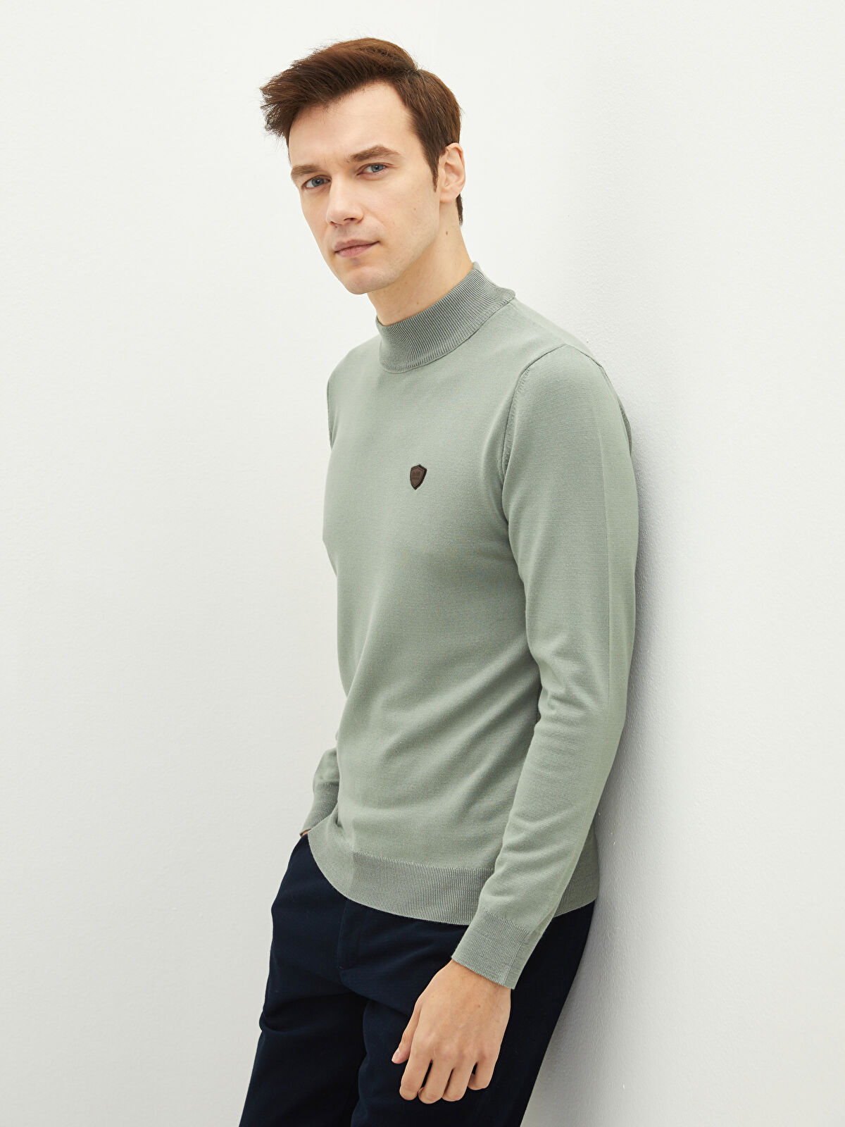 LCW BASIC Yarım Balıkçı Yaka Uzun Kollu Erkek Triko Kazak