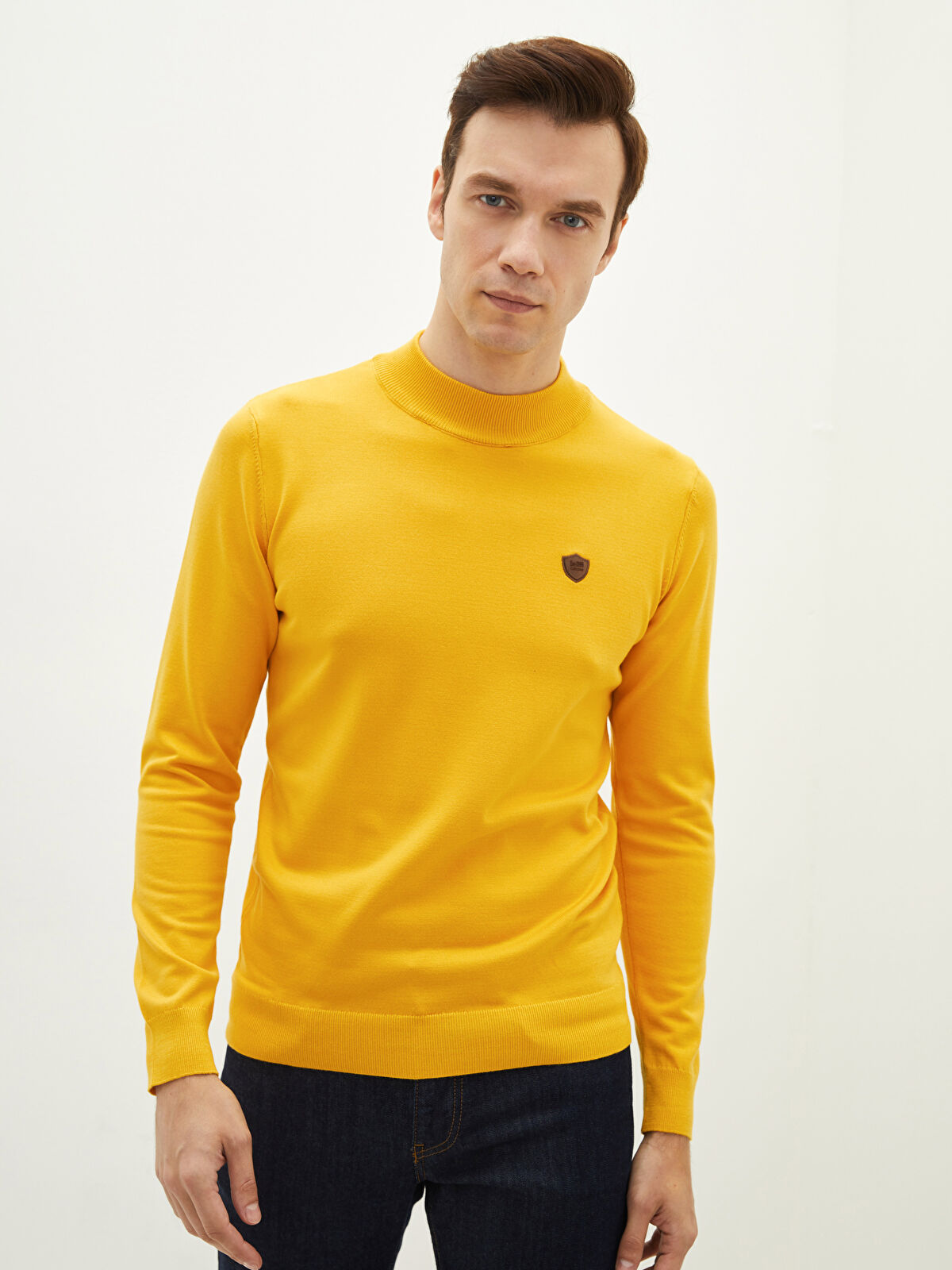 LCW BASIC Yarım Balıkçı Yaka Uzun Kollu Erkek Triko Kazak