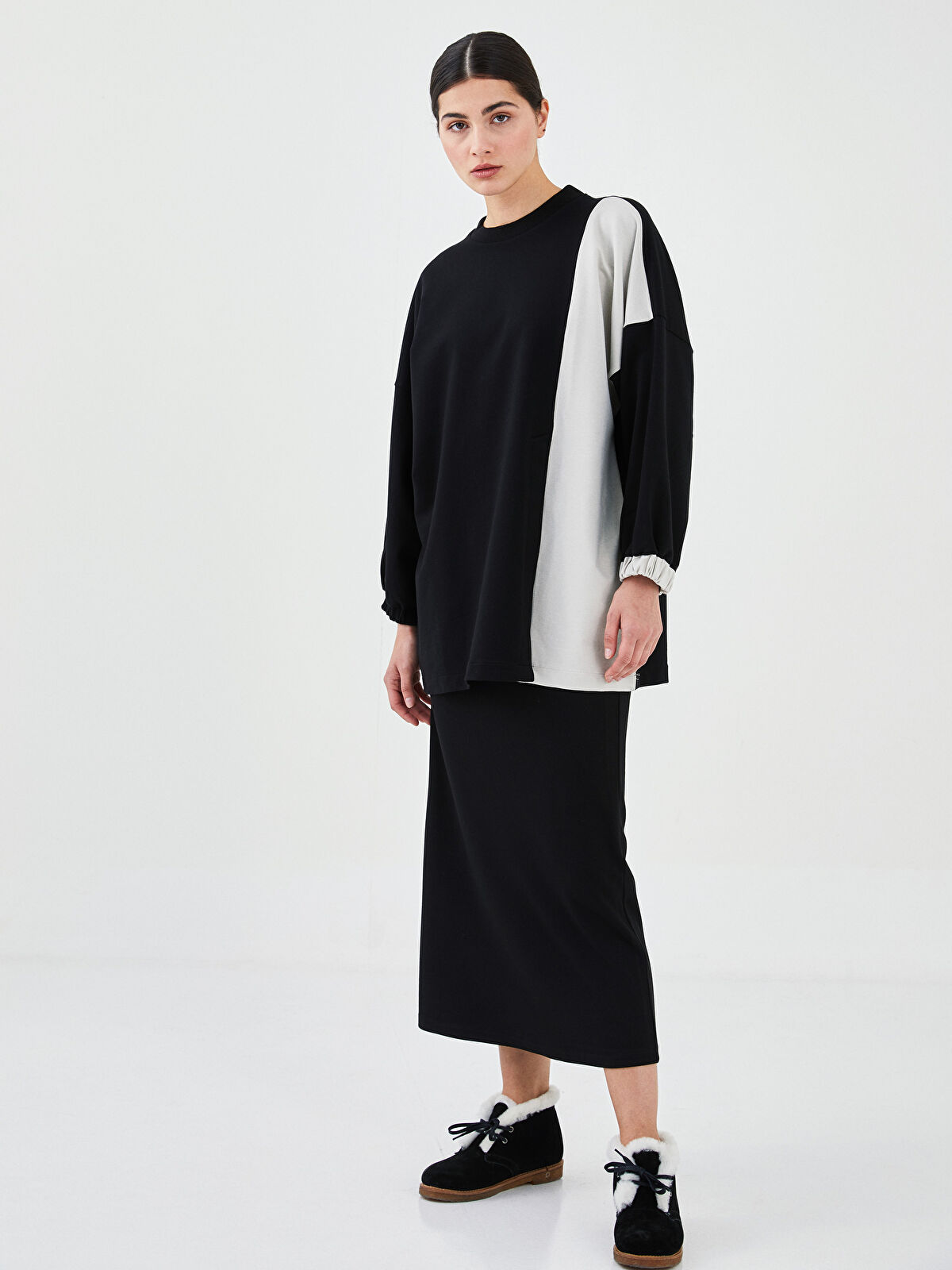 QOOQ STORE Beli Lastikli Düz Kadın Etek QOOQ STORE Beli Lastikli Düz Kadın Etek