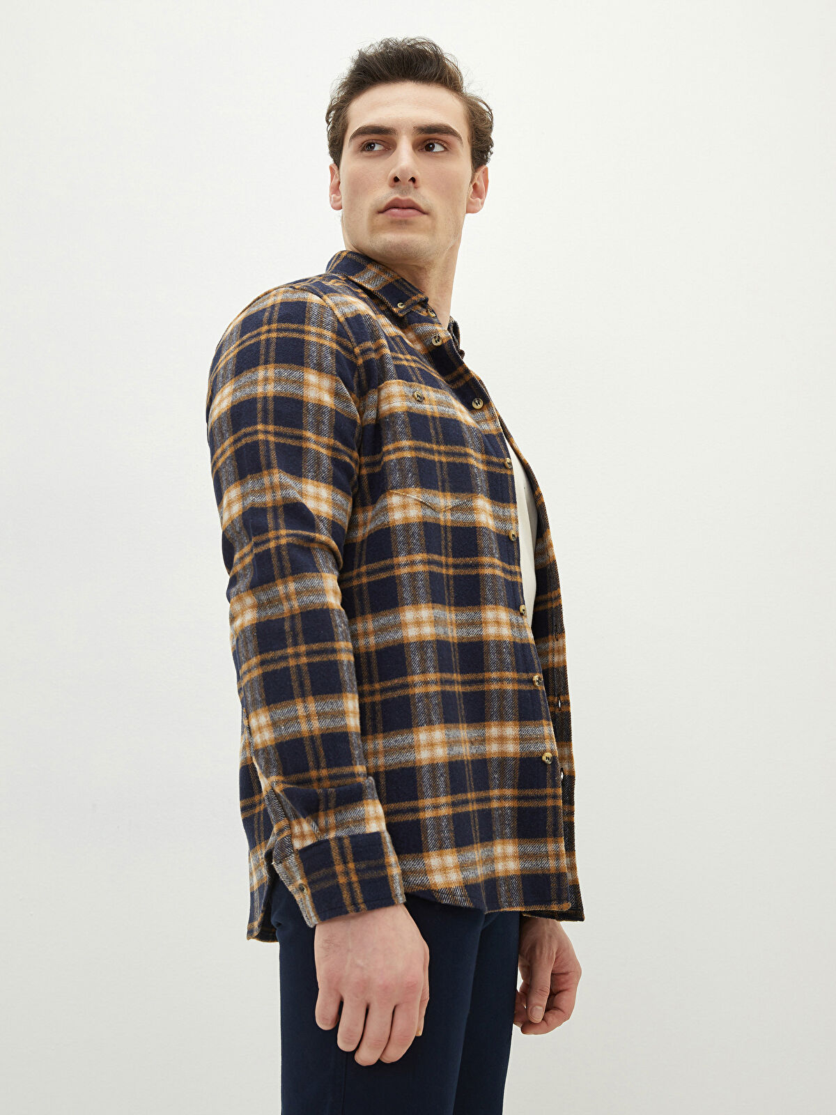 LCW CLASSIC Regular Fit Uzun Kollu Ekose Erkek Oduncu Gömlek Ceket