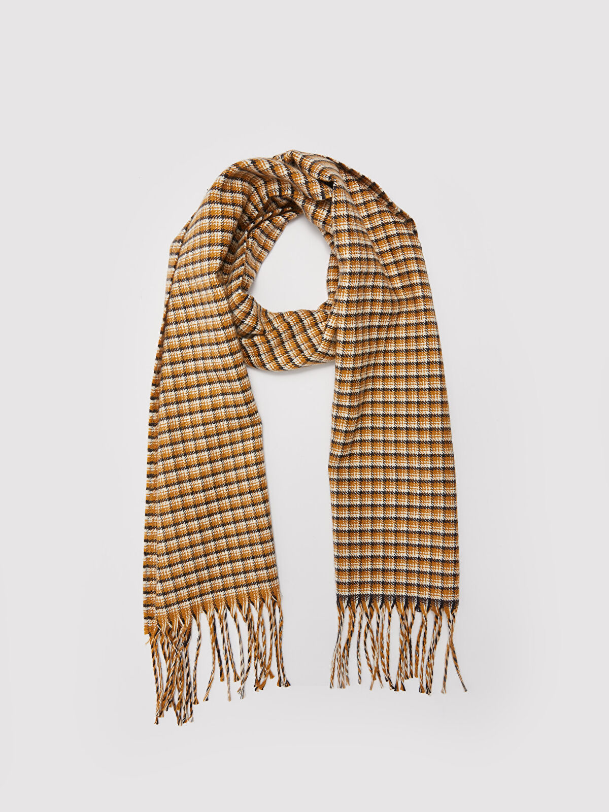 Püskül Detaylı Ekose Erkek Atkı