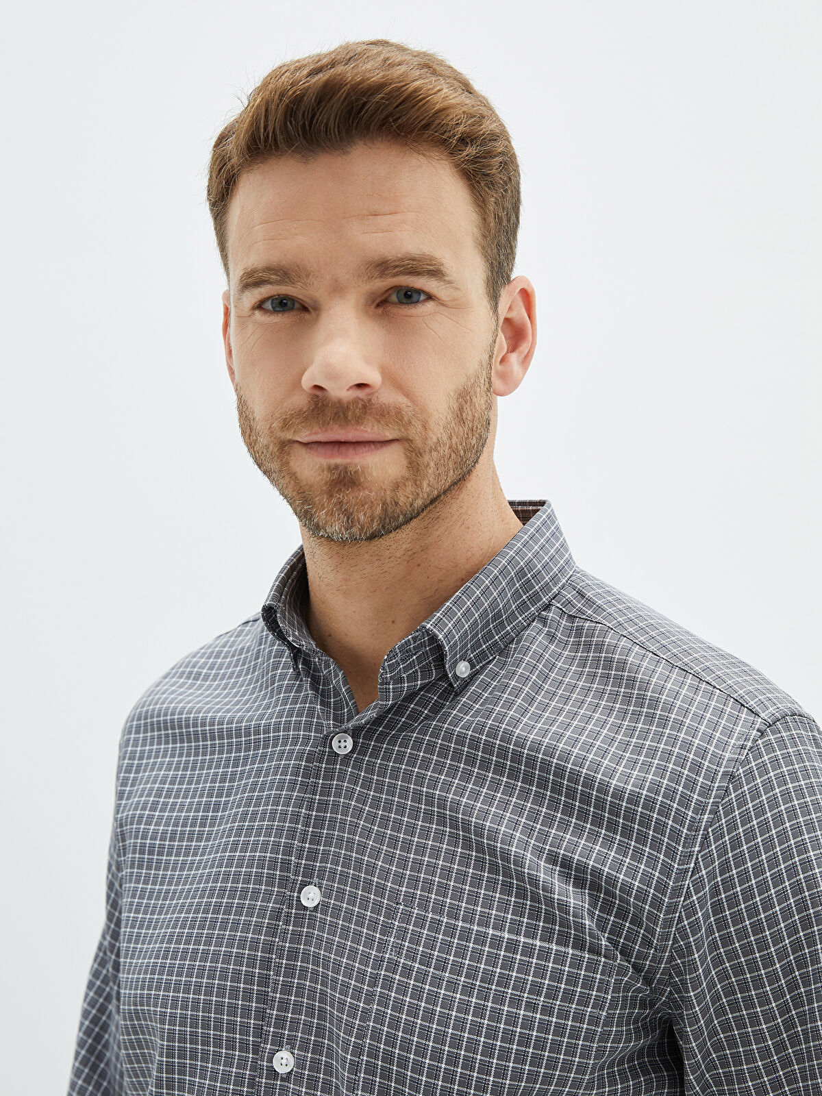 LCW FORMAL Regular Fit Uzun Kollu Ekose Gabardin Erkek Gömlek