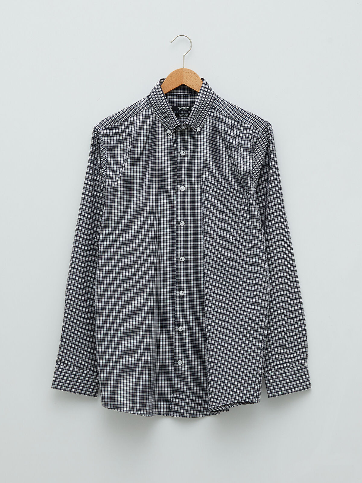 LCW FORMAL Regular Fit Uzun Kollu Ekose Gabardin Erkek Gömlek